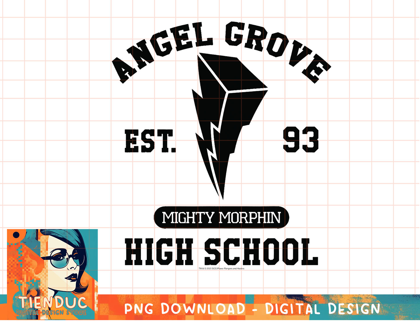 Power Rangers Angel Grove High School Collegiate Logo T-Shir - Inspire ...