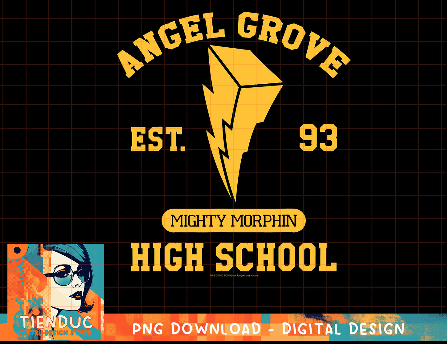 Power Rangers Angel Grove High School Gold Collegiate T-Shir | Inspire ...