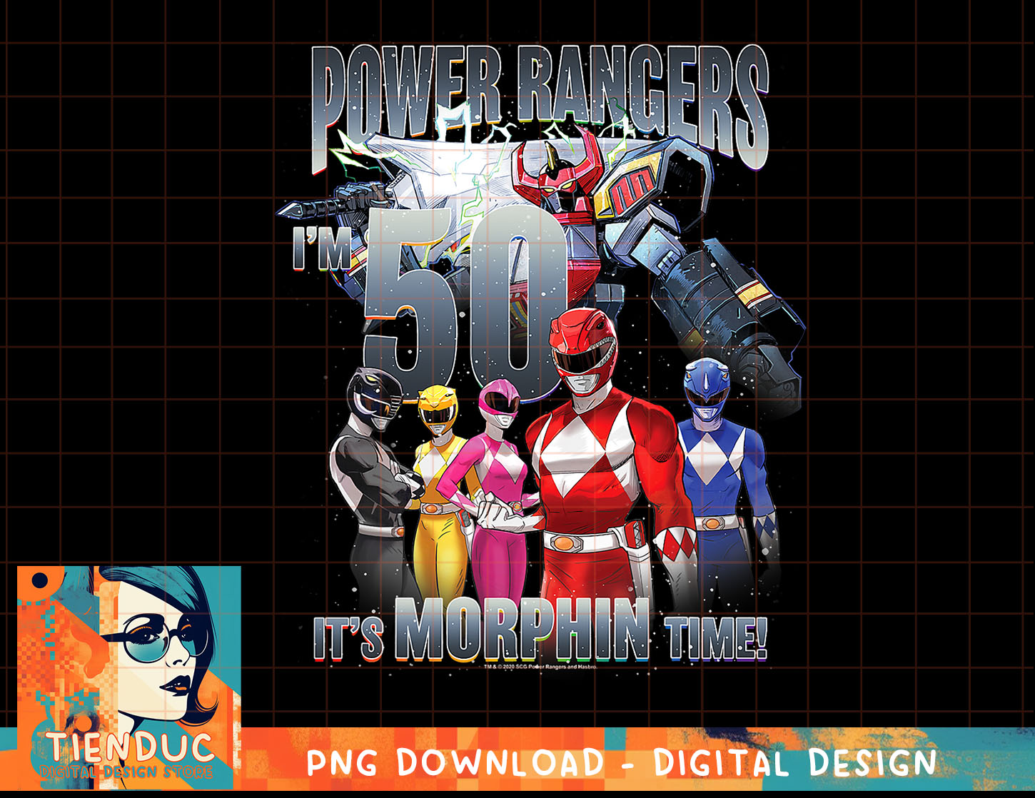 Power Rangers Birthday It's Morphin' Time, I'm 50! T-Shirt c | Inspire ...