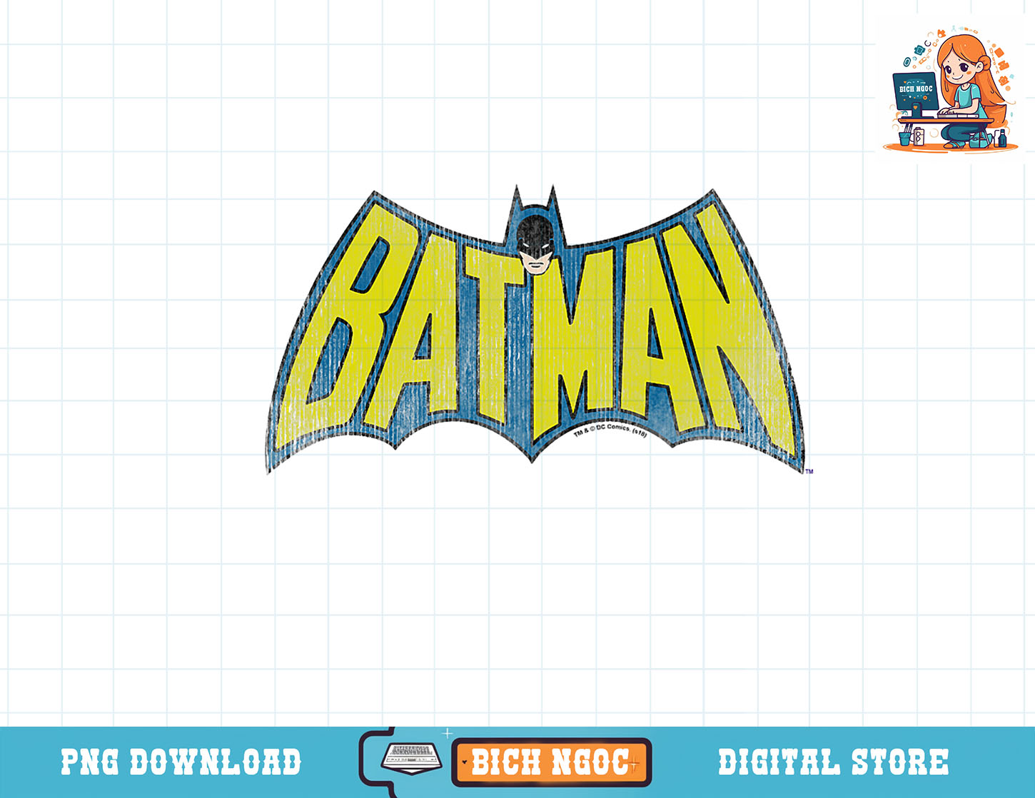 Batman Classic Logo Distressed T-Shirt copy png | Inspire Uplift