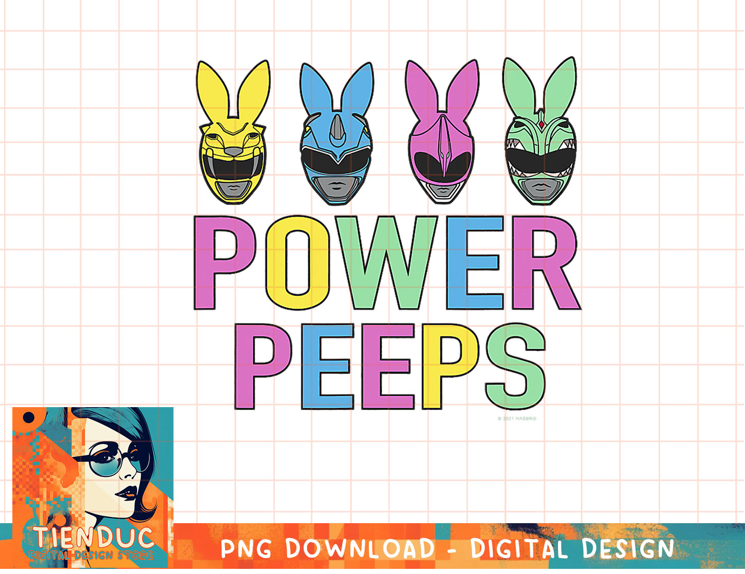 Power Rangers Easter Group Bunny Line Up Power Peeps T-Shirt | Inspire ...