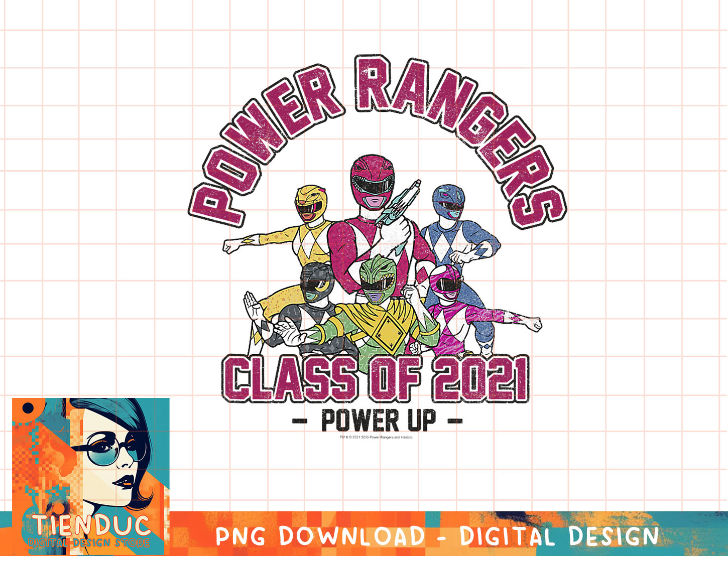 Power Rangers Graduation Class Of 2021 Group Power Up T-Shir | Inspire ...
