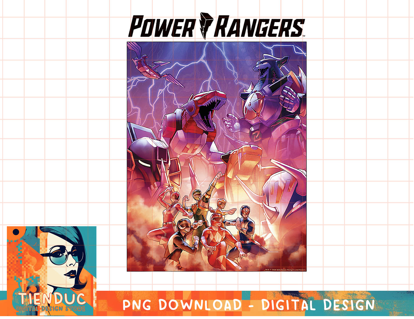 Power Rangers Group Shot Diamond Portraits T-Shirt copy png - Inspire ...