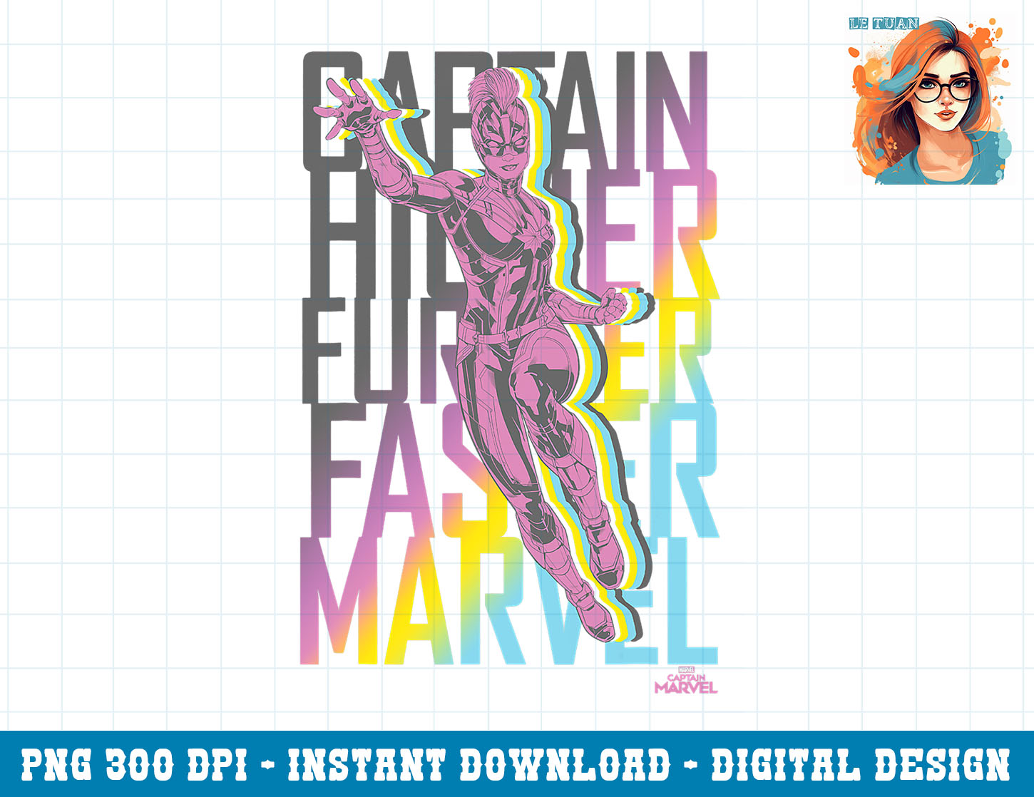 Captain Marvel Flying Color Grade Word Stack Graphic png, su | Inspire ...