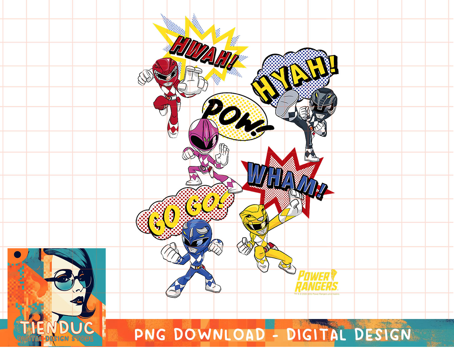 Power Rangers Mini Comic Style Action Shot Icons T-Shirt cop | Inspire ...