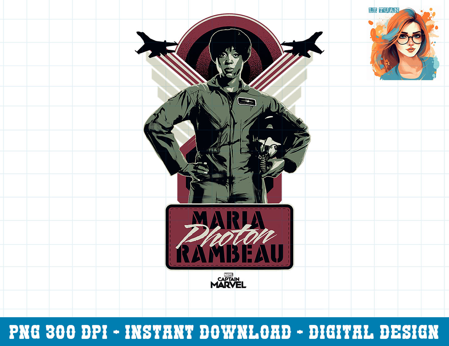 Captain Marvel Maria Photon Rambeau Poster Graphic Png Subl Inspire Uplift