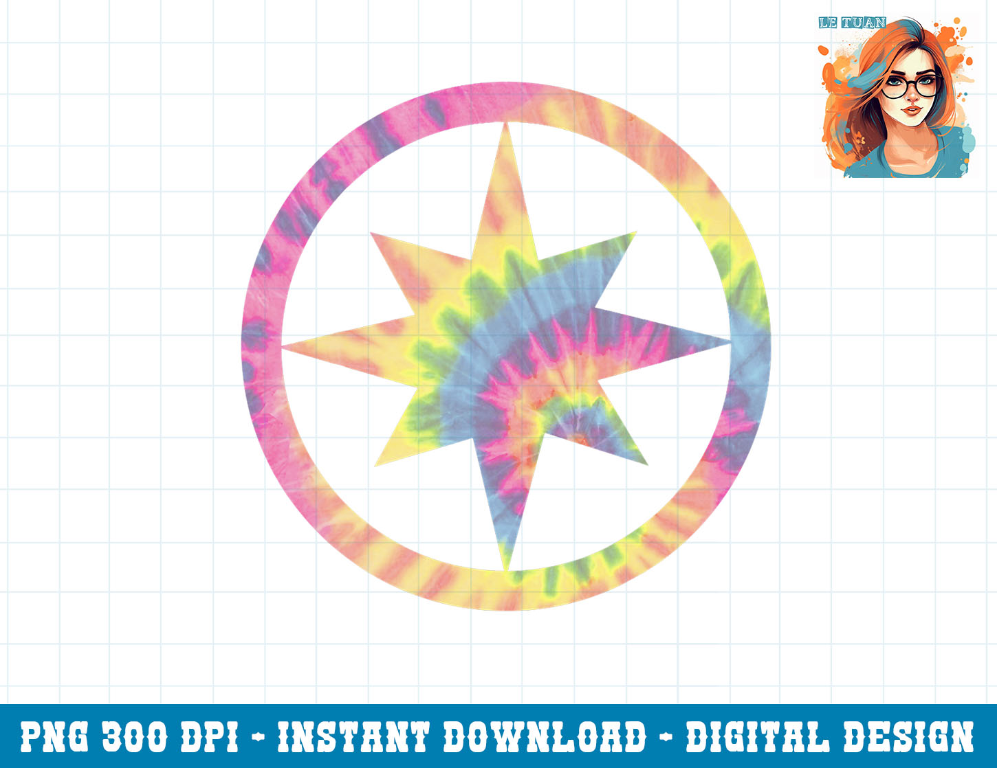 Captain Marvel Tie Dye Circle Star Logo png, sublimation cop | Inspire ...