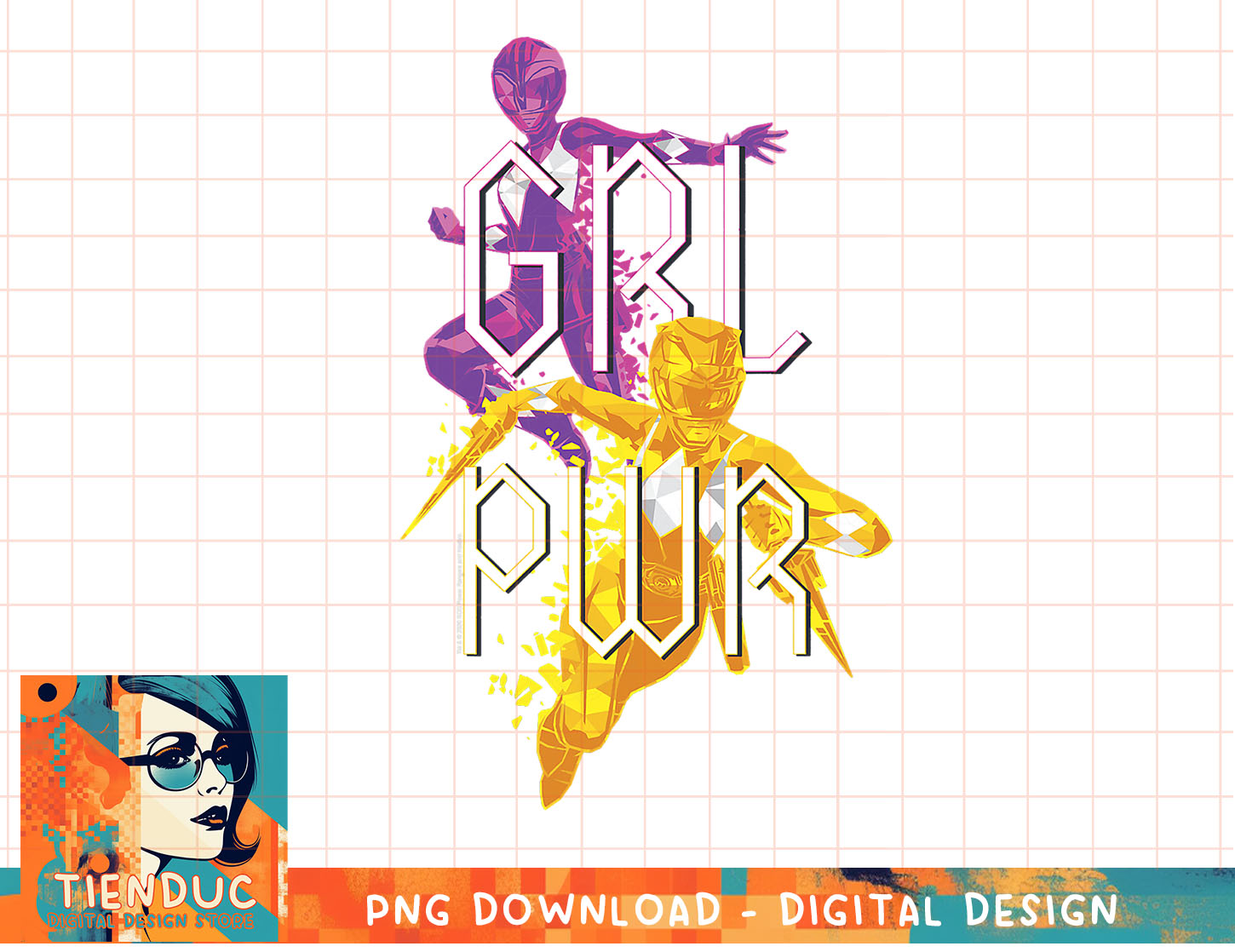 Power Rangers Pink Ranger & Yellow Ranger Girl Power Pose T- | Inspire ...