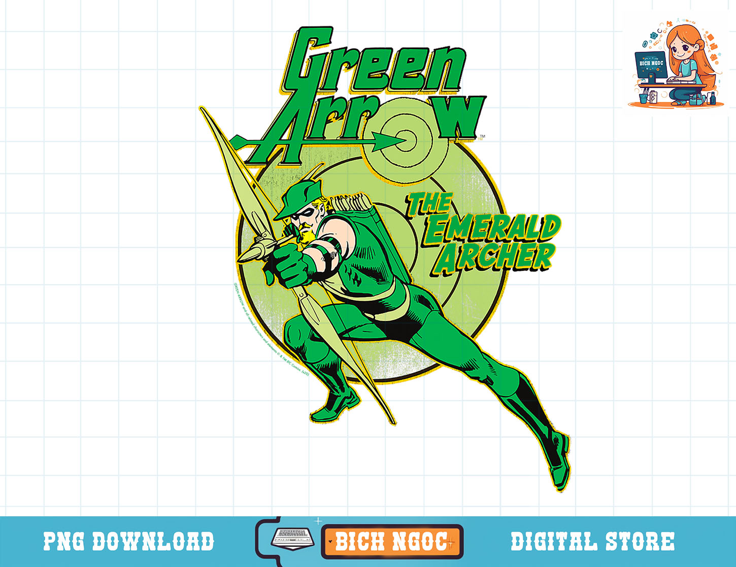 DC Comics Green Arrow Emerald Archer T-Shirt copy png | Inspire Uplift