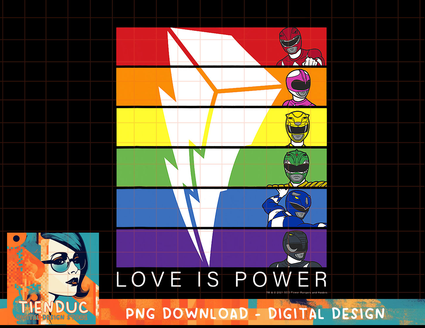 Power Rangers Pride Love Is Power Rainbow Panels T-Shirt cop | Inspire ...