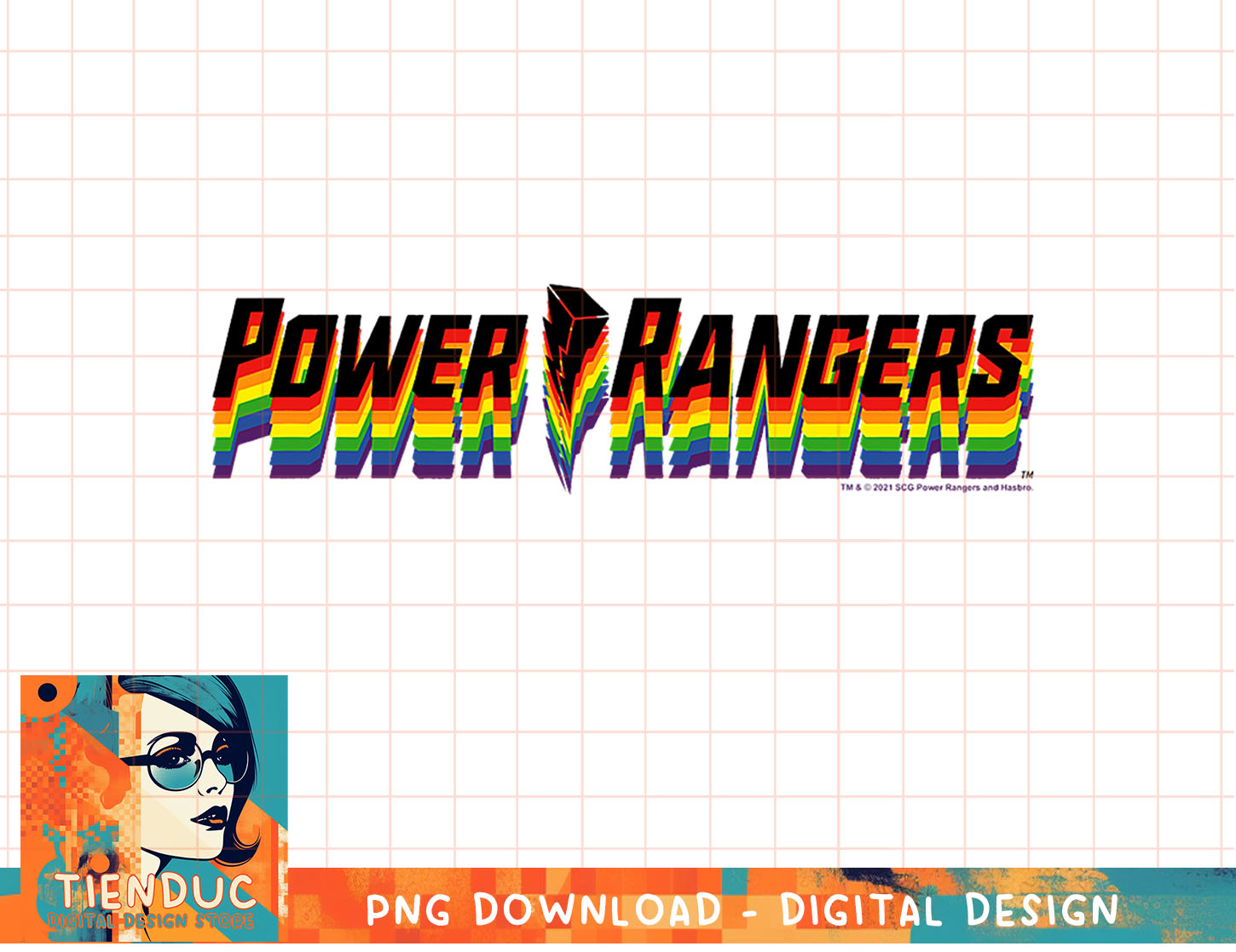 Power Rangers Rainbow 3D Outlined Logo T-Shirt copy png | Inspire Uplift