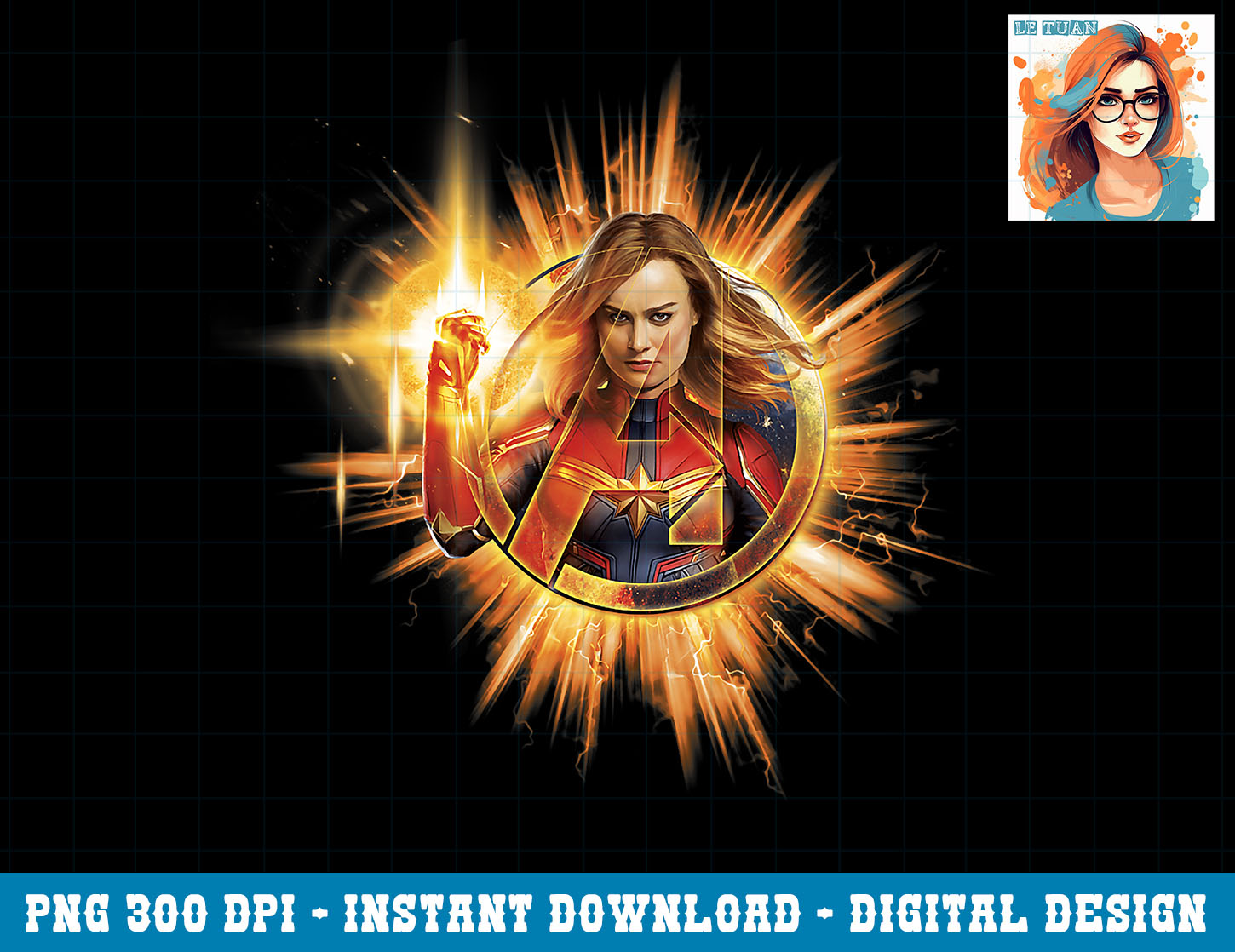 Marvel Avengers Endgame Captain Marvel Sun Graphic png, subl - Inspire ...
