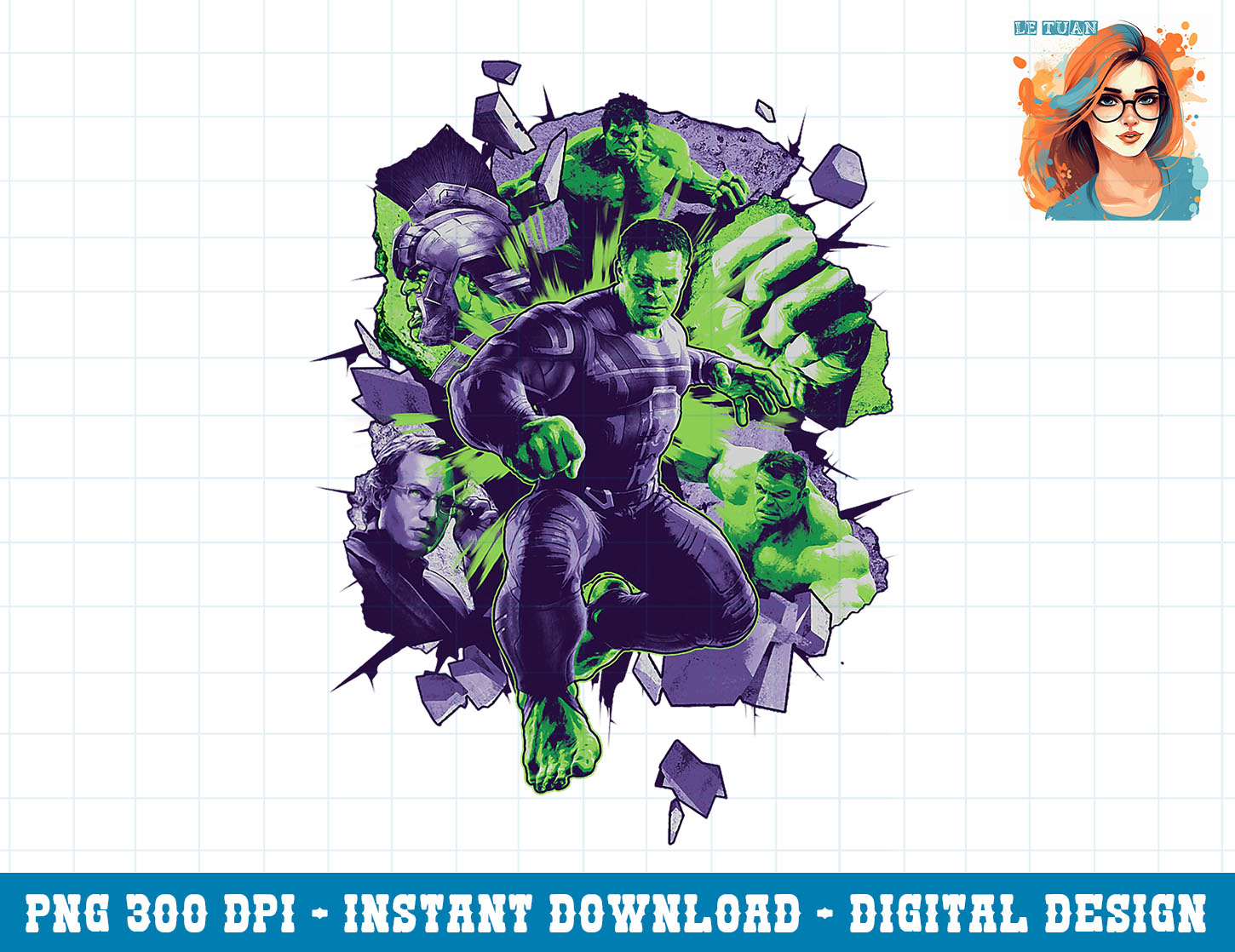 Marvel Avengers Endgame The Hulk Mashup png, sublimation.png | Inspire ...
