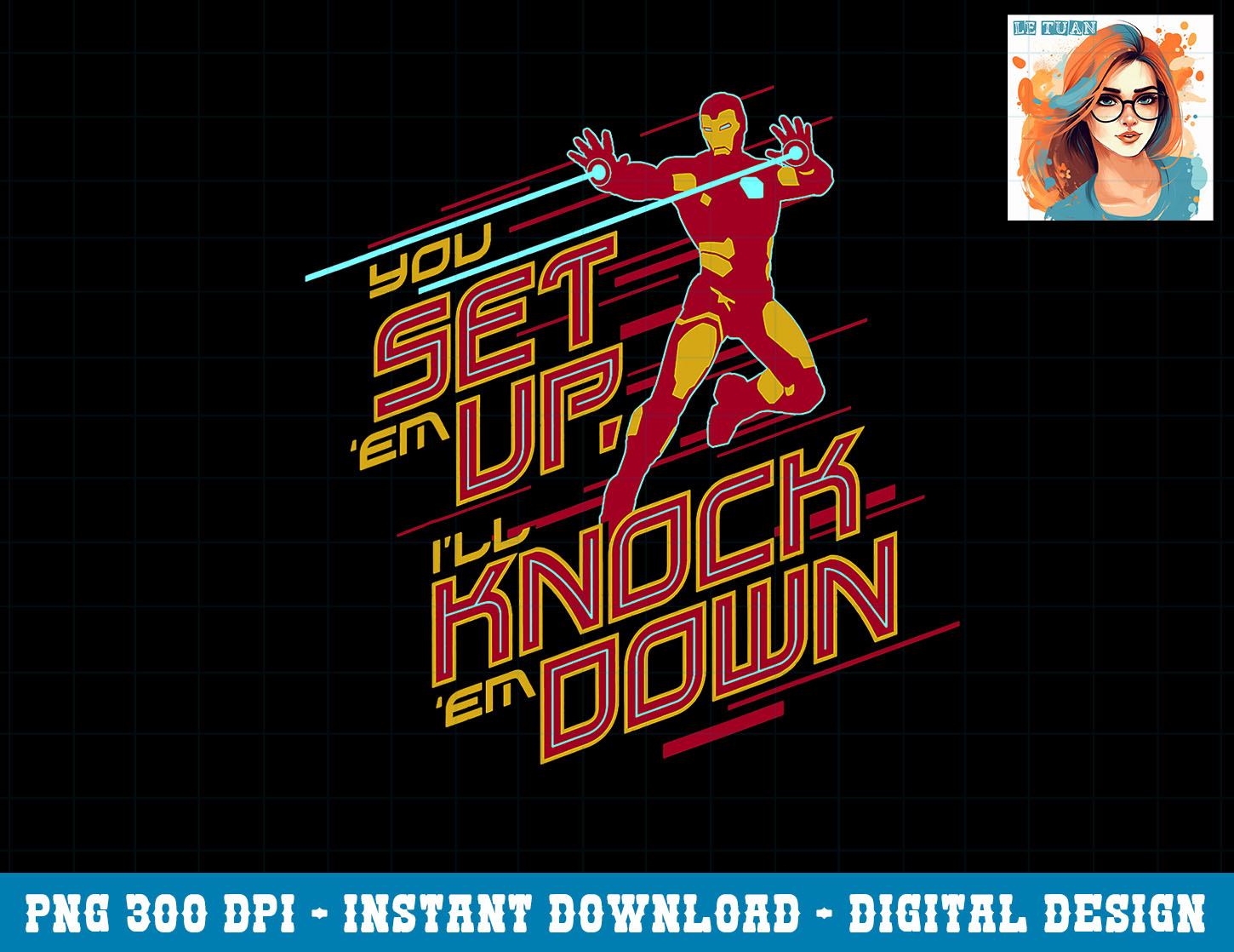Marvel Avengers Game Iron Man Ill Knock Em Down png, sublima - Inspire ...
