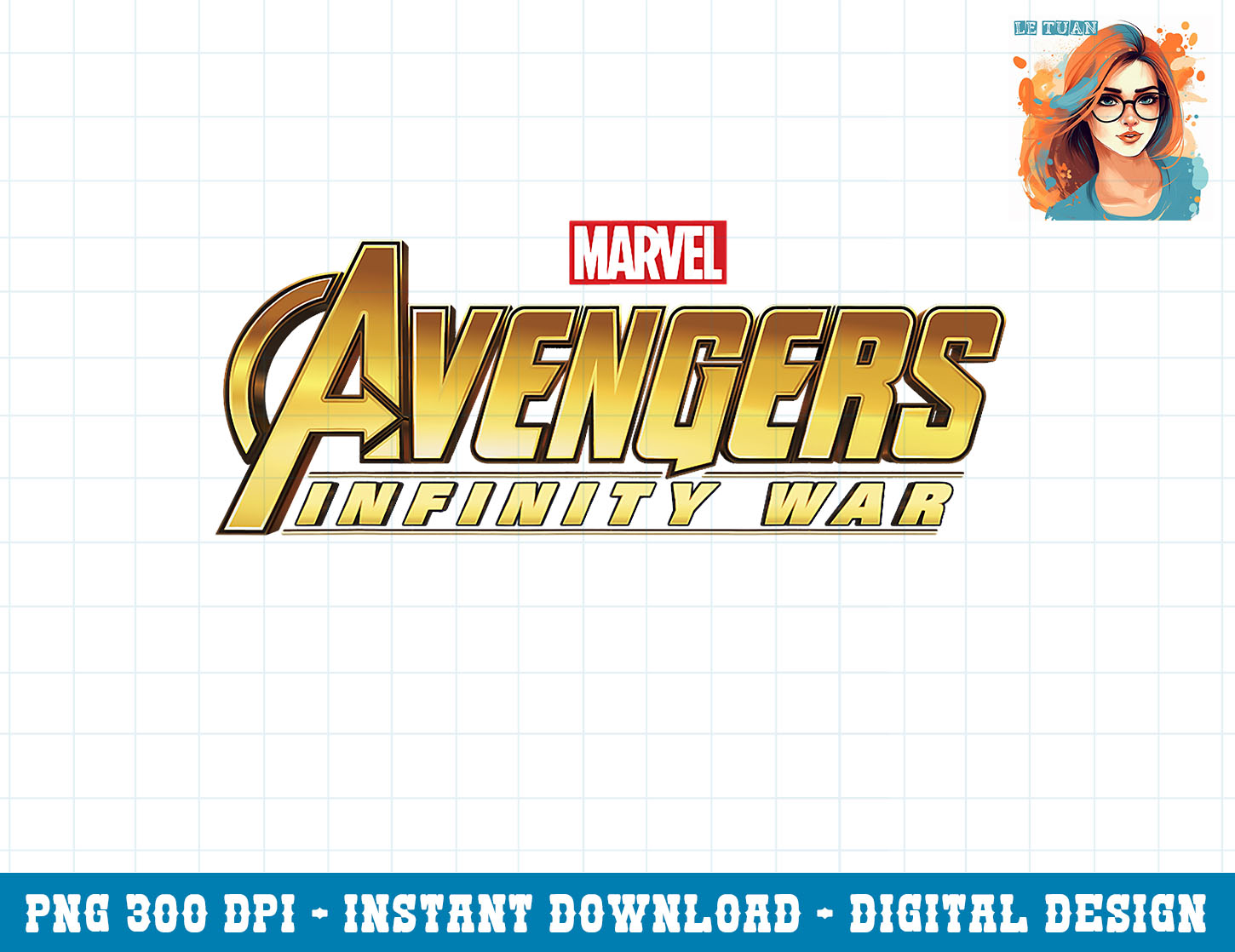 Marvel Avengers Infinity War Golden Logo Graphic png, sublim - Inspire ...