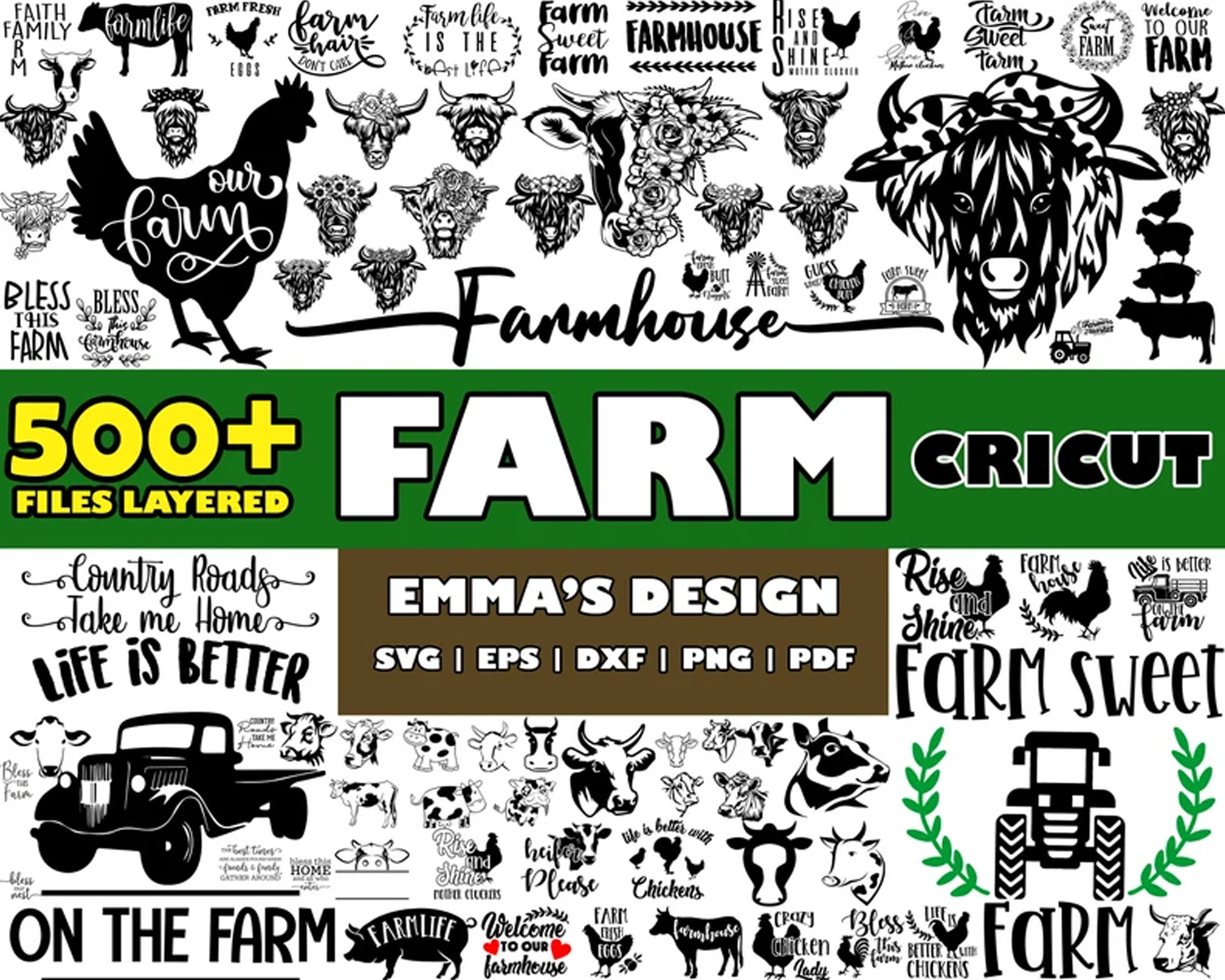 Farm Bundle Svg, Farm House Svg, Farm Svg, Animal Svg, Png P | Inspire ...