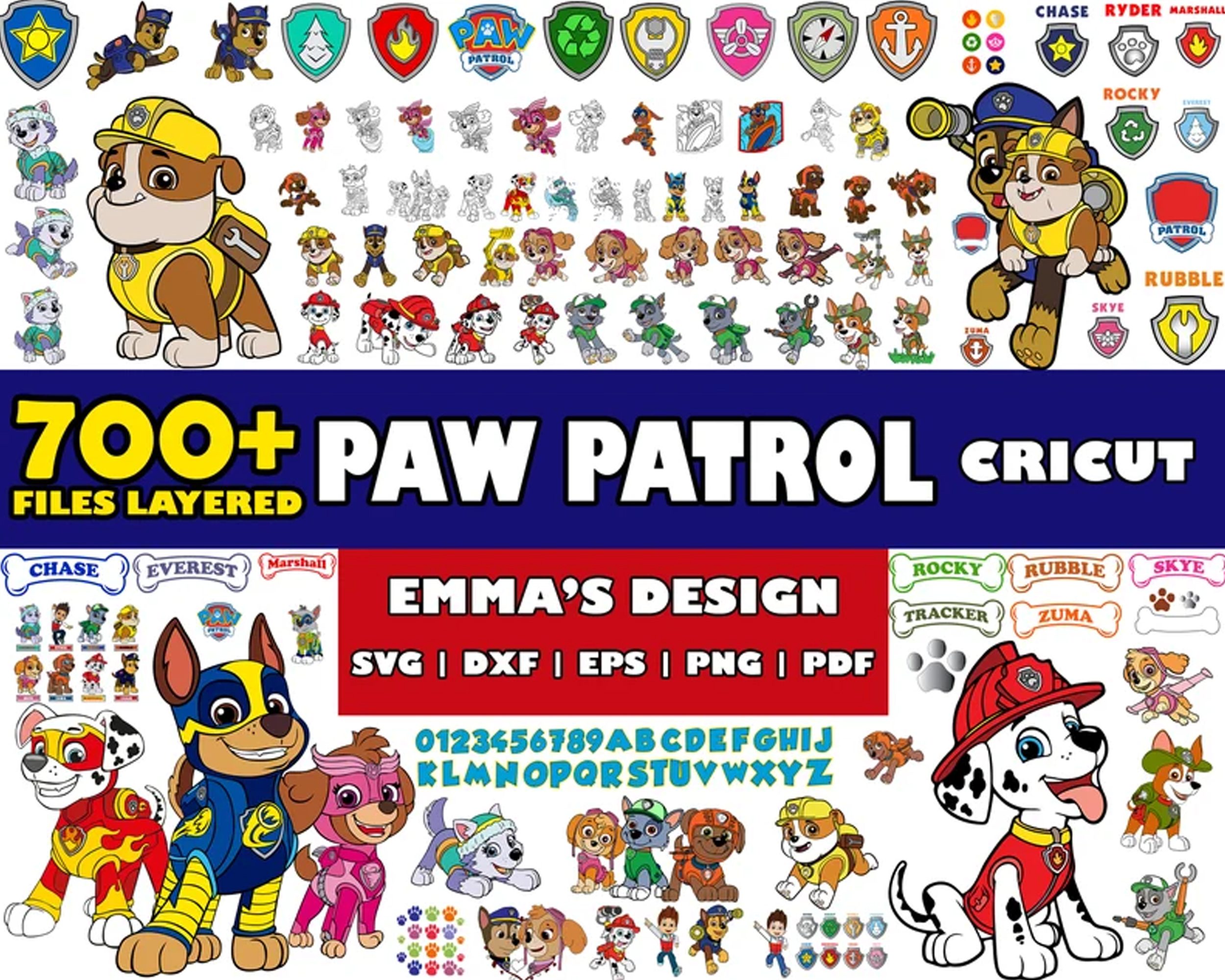 Paw Patrol Bundle Svg, Paw Patrol Svg, Cartoon Svg, Png Pdf | Inspire ...
