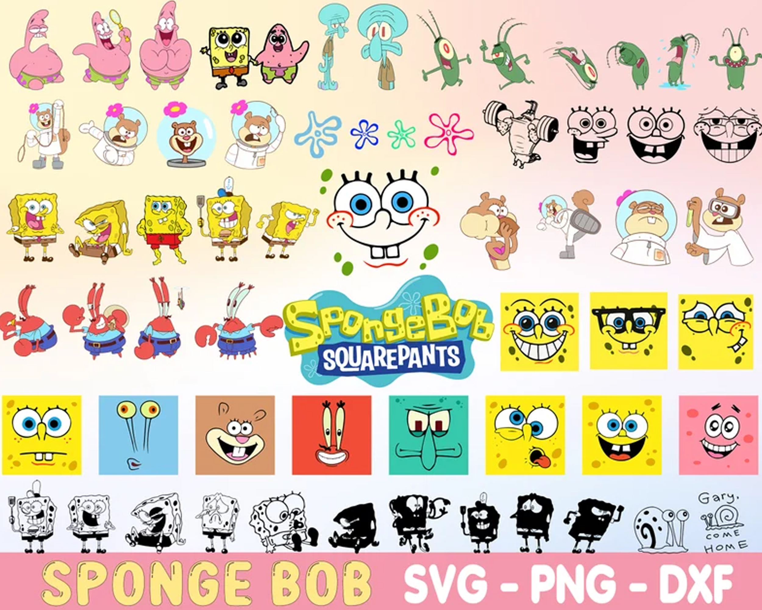 Sponge Bob Bundle Svg, Sponge Bob Character Svg, Sponge Bob | Inspire ...