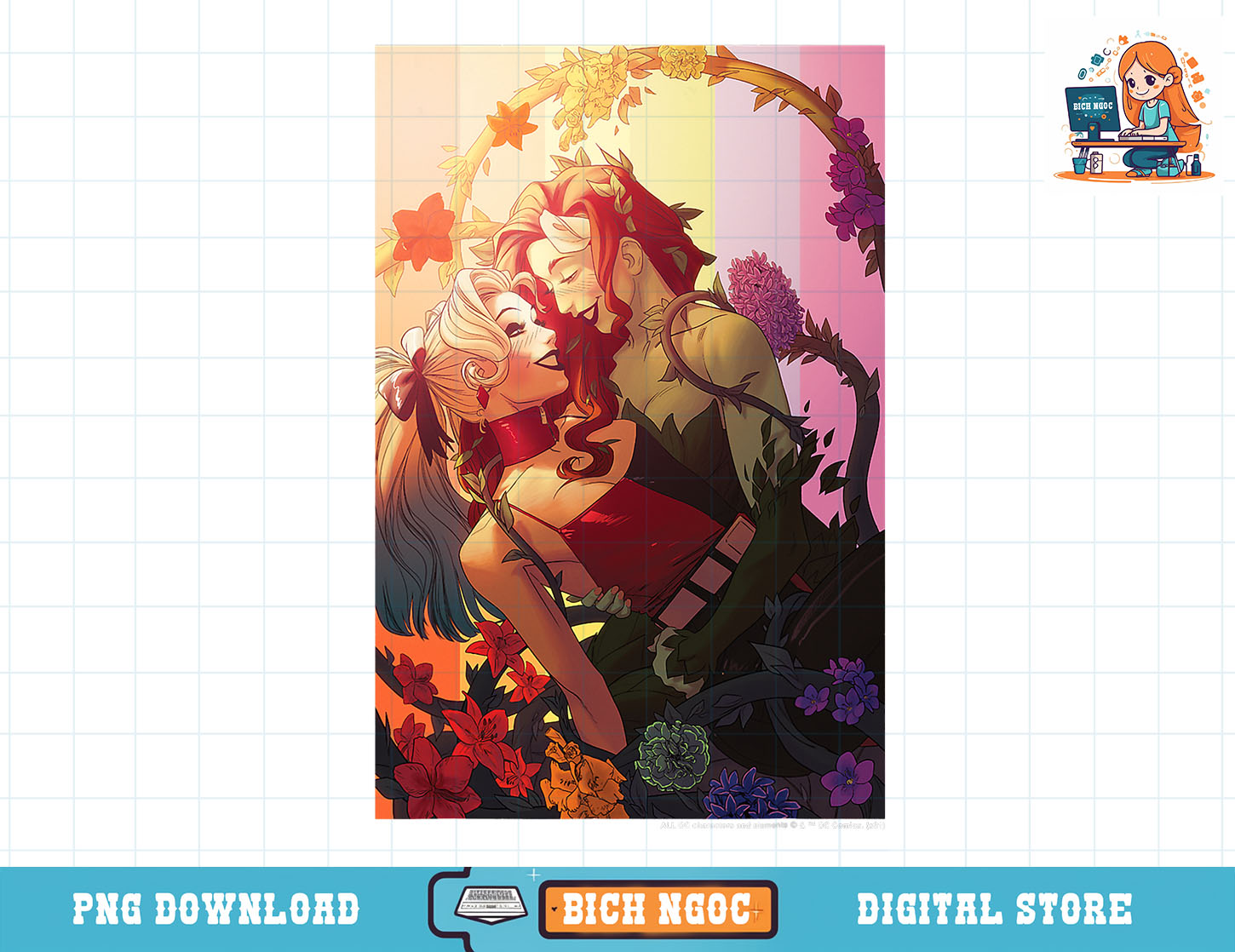 DC Comics Pride Harley Quinn & Poison Ivy Intertwined T-Shir - Inspire ...