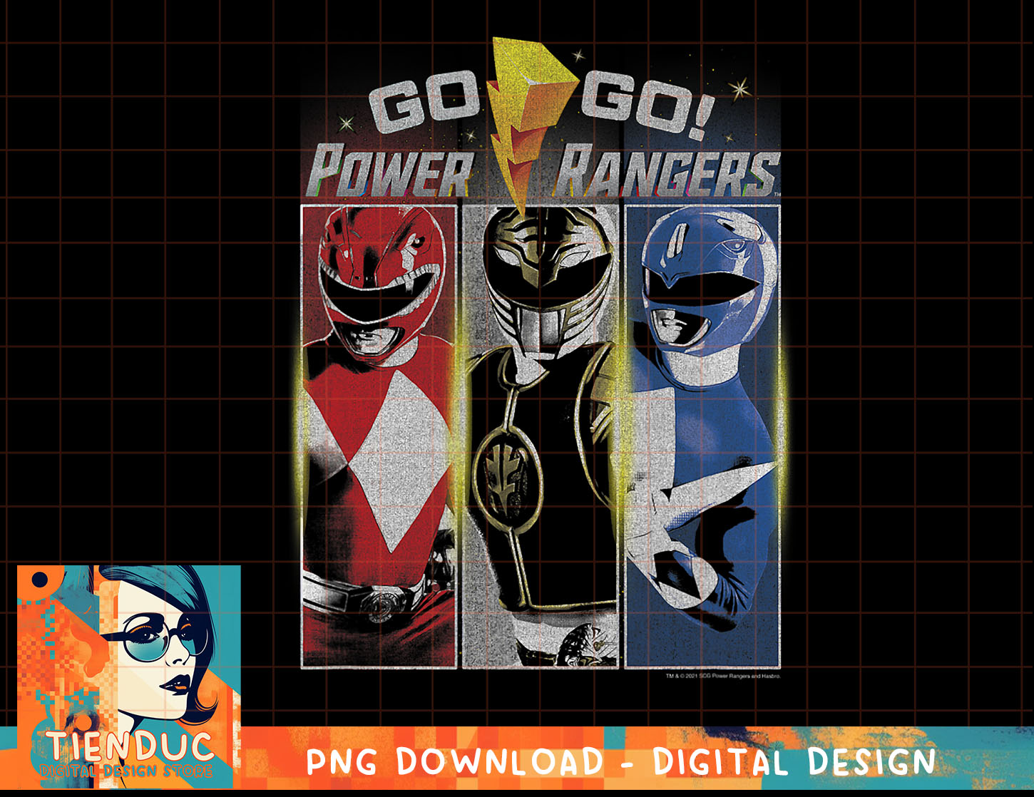 Power Rangers Red White & Blue Ranger Americana Panels T-Shi | Inspire ...