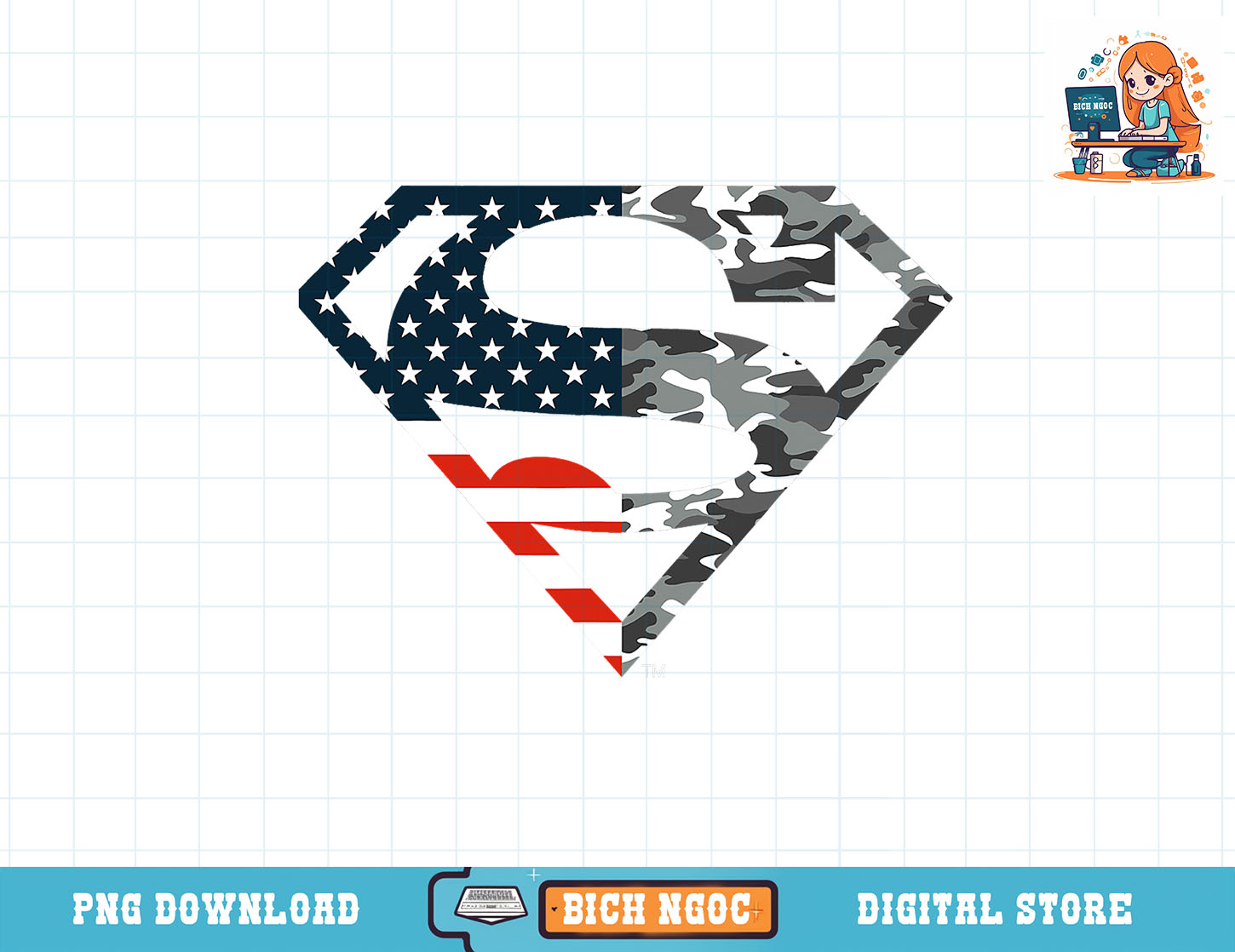DC Comics Superman American Flag Camo Logo T-Shirt copy png | Inspire ...