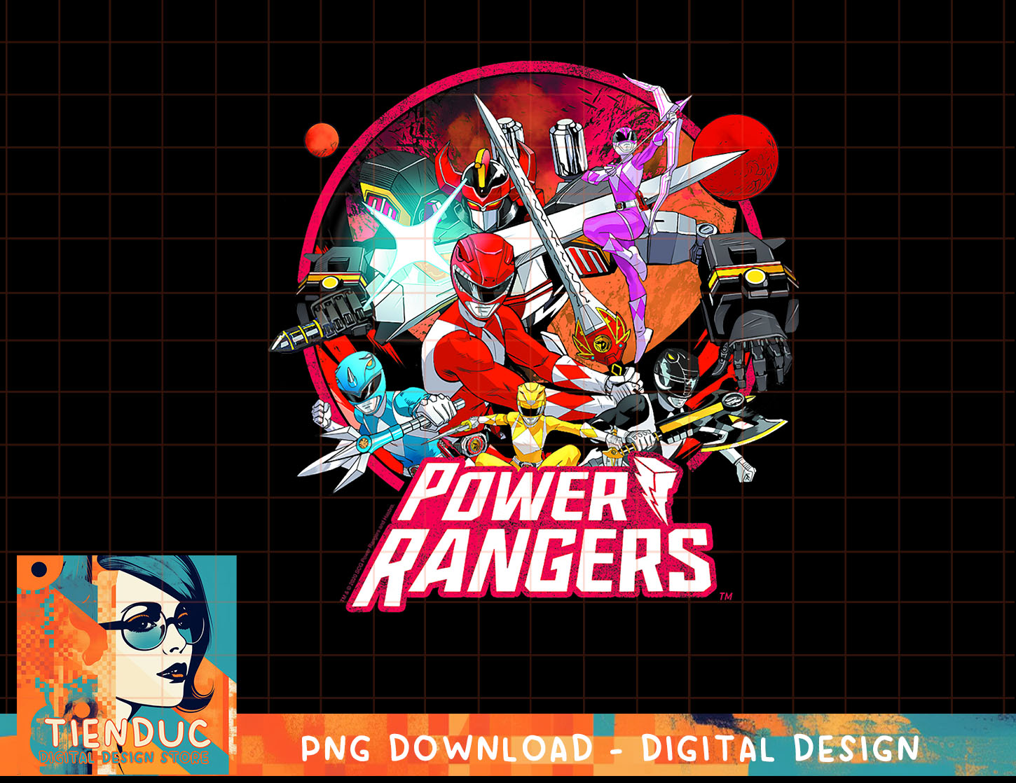 Power Rangers Vintage Comic Style Group Action Circle T-Shir | Inspire ...