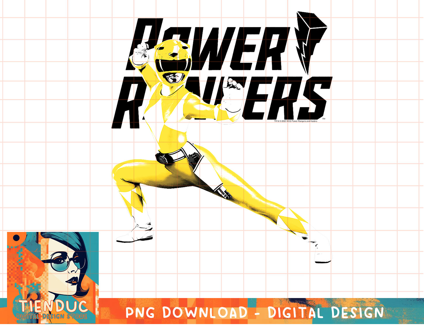 Power Rangers Yellow Ranger Karate Action Pose Logo T-Shirt | Inspire ...