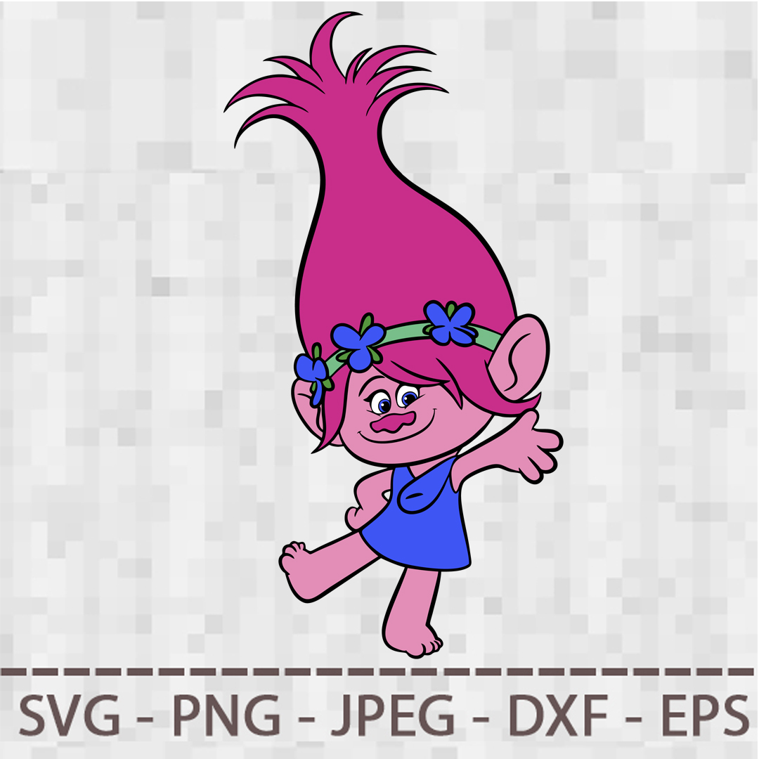 Poppy Trolls SVG PNG JPEG Digital Cut Vector Files for Silho - Inspire ...