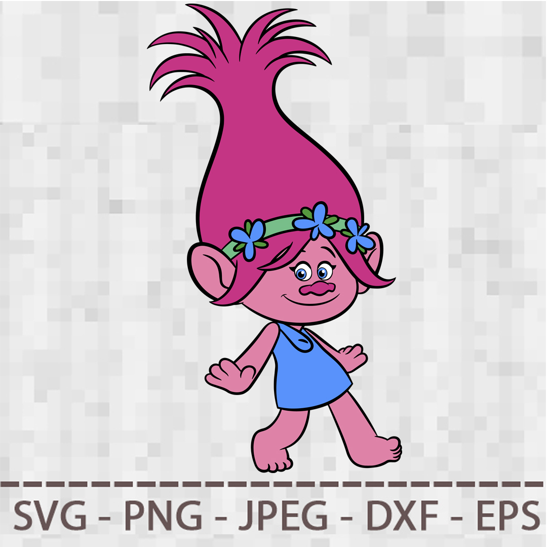 Poppy Trolls SVG PNG JPEG Digital Cut Vector Files for Silho - Inspire ...