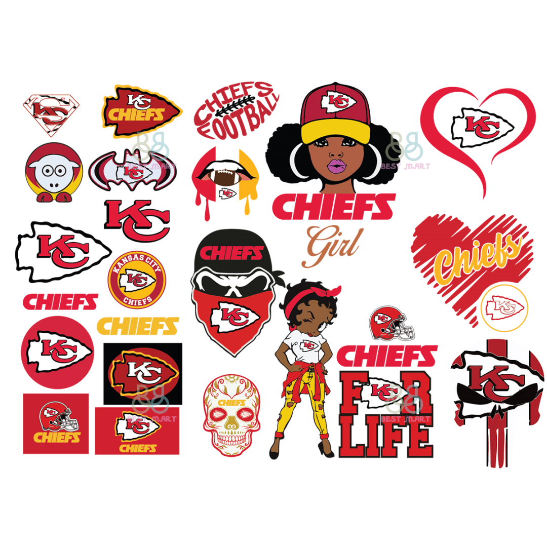 Kansas City Chiefs Logo Bundle Svg, Sport Svg, Kansas City C | Inspire ...