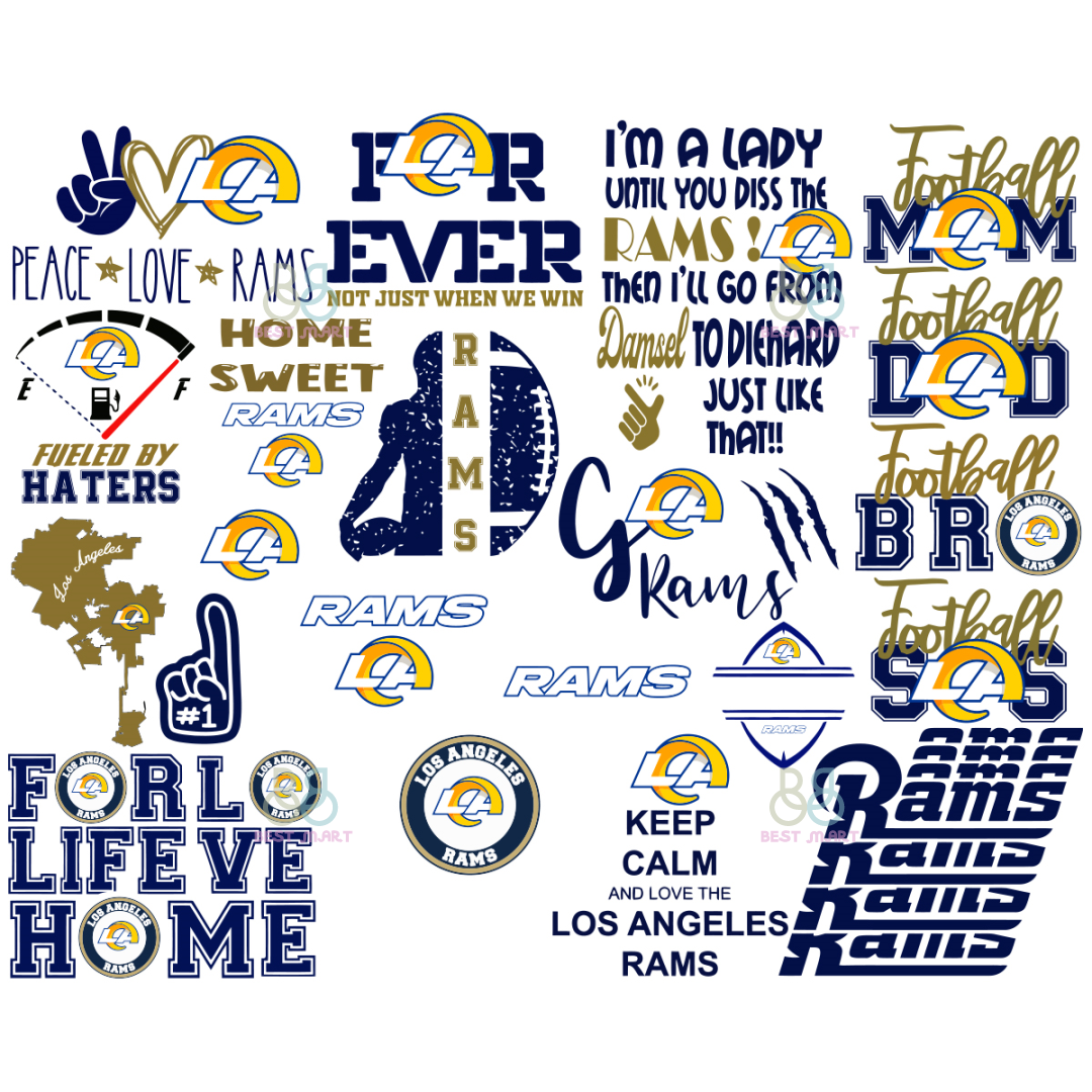Los Angeles Rams Logo Bundle Svg, Sport Svg, Los Angeles Ram | Inspire ...