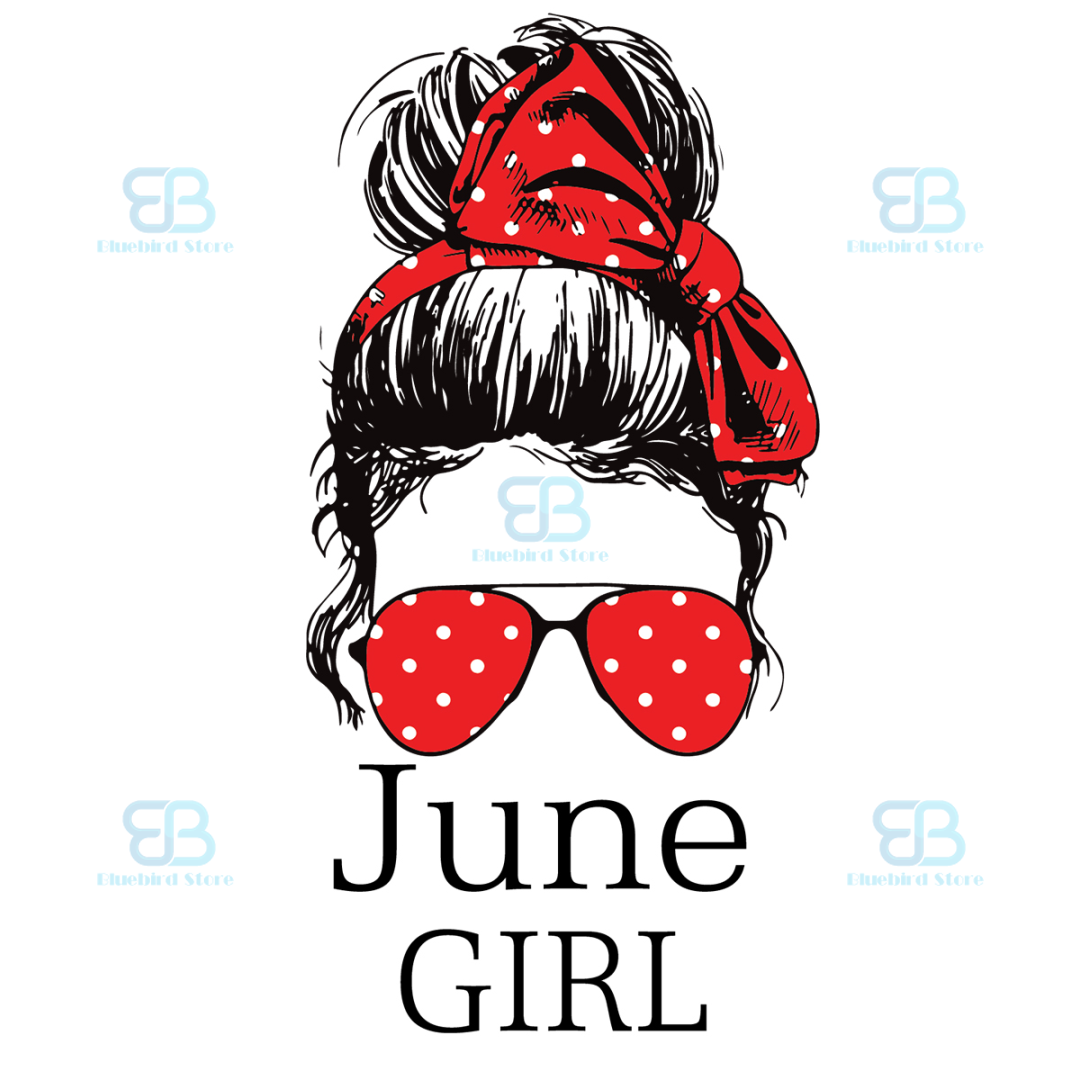 June Girl Red Bandana Birthday Svg, Birthday Svg, June Girl | Inspire ...