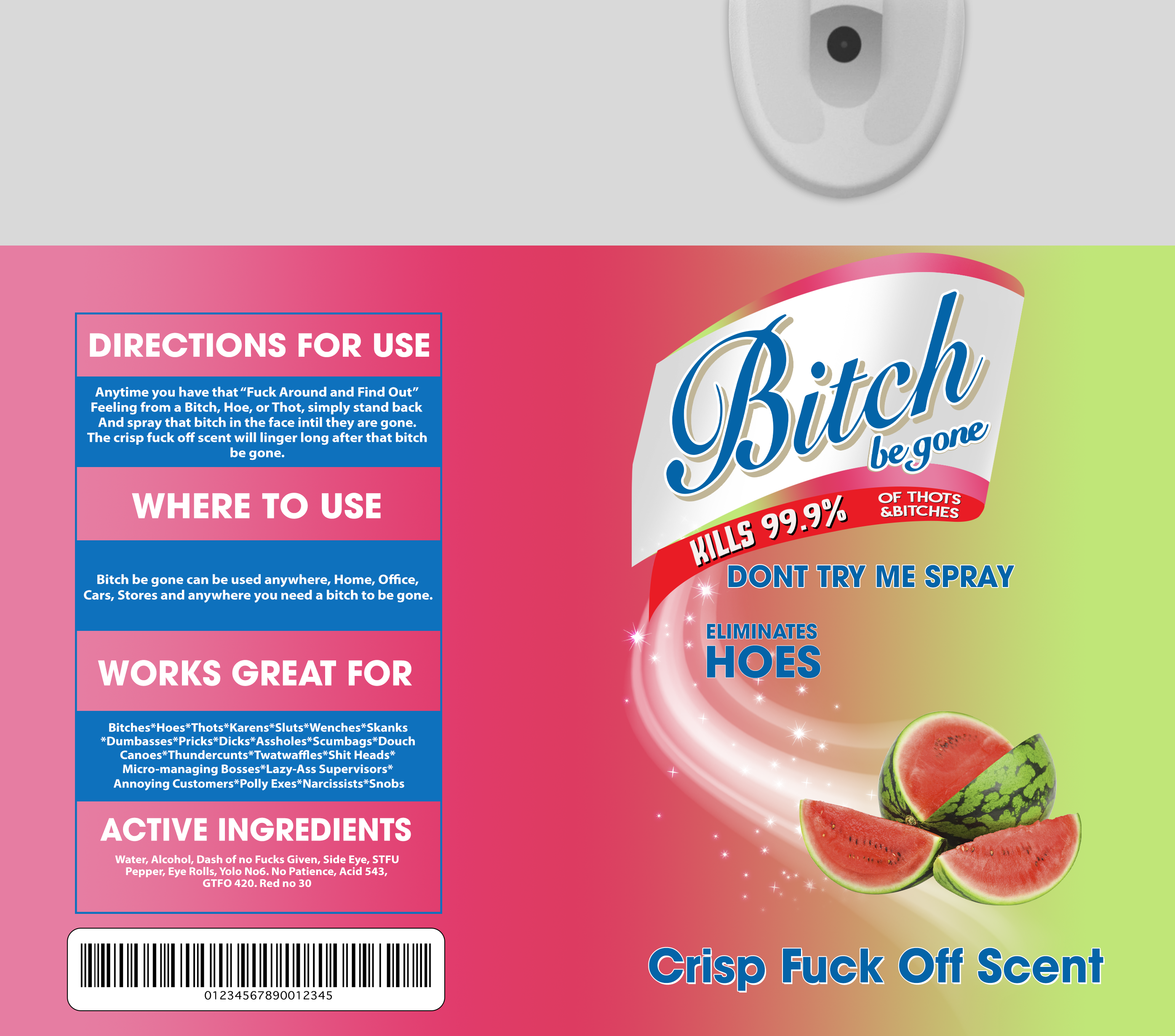 Watermelon Scents B*tch Be Gone Png 20OZ Straight Tumbler Bu | Inspire ...