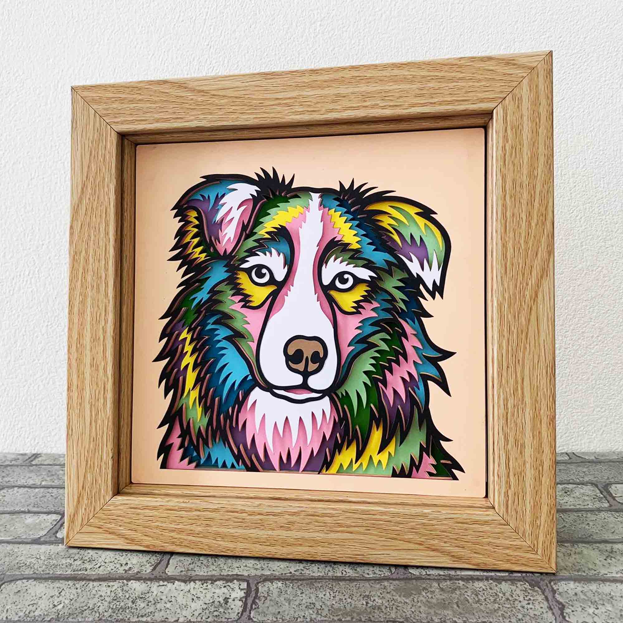 Dog 3D Layered SVG For Cardstock/ Colorful Australian Shephe | Inspire ...