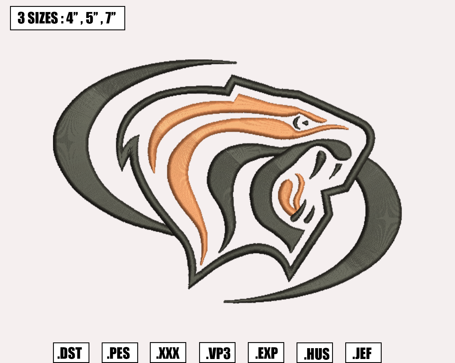 Pacific Tigers Embroidery Designs, NCAA Logo Embroidery File - Inspire ...