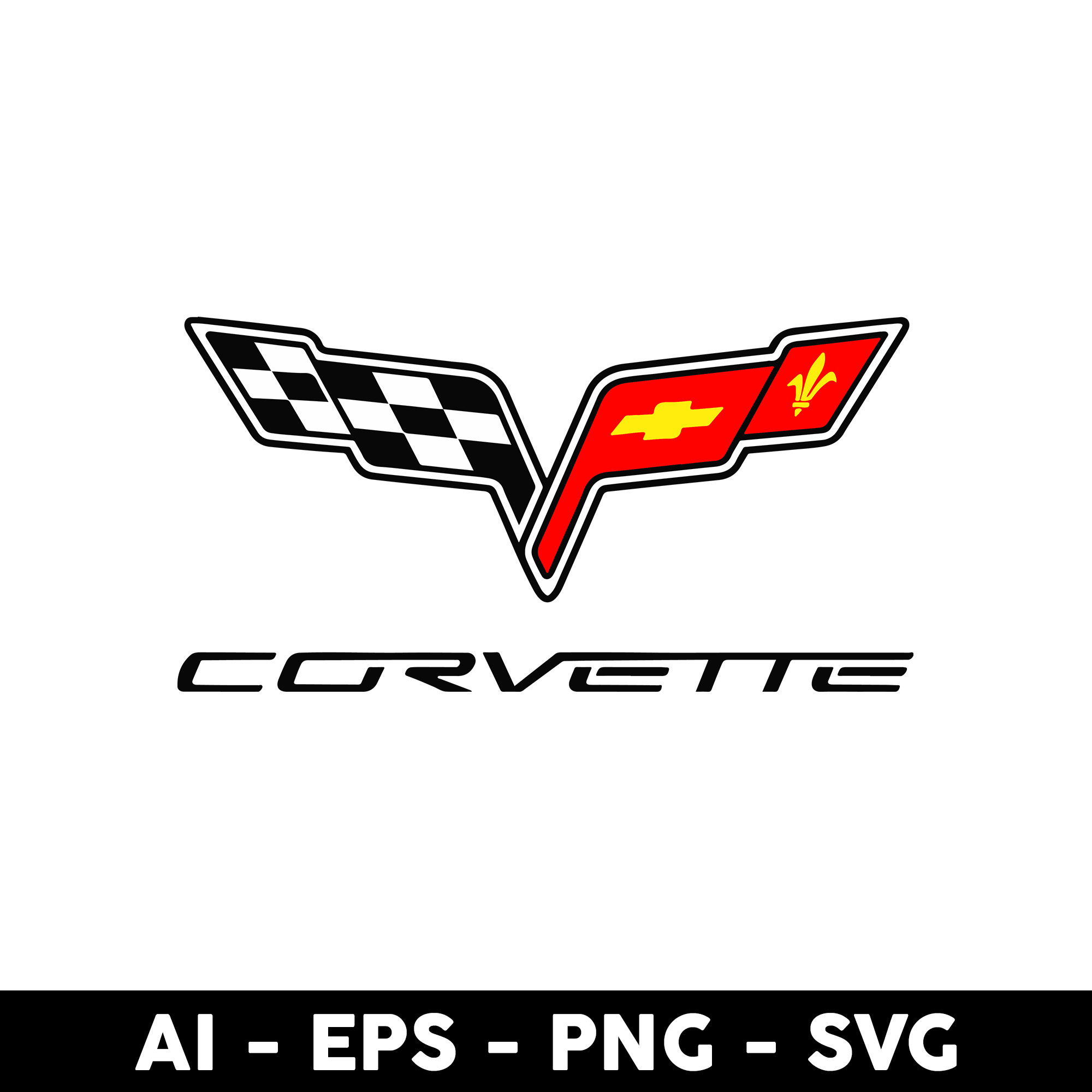 Corvette Flags Chevrolet Classic Logo 2005 Svg, Corvette Fla | Inspire ...