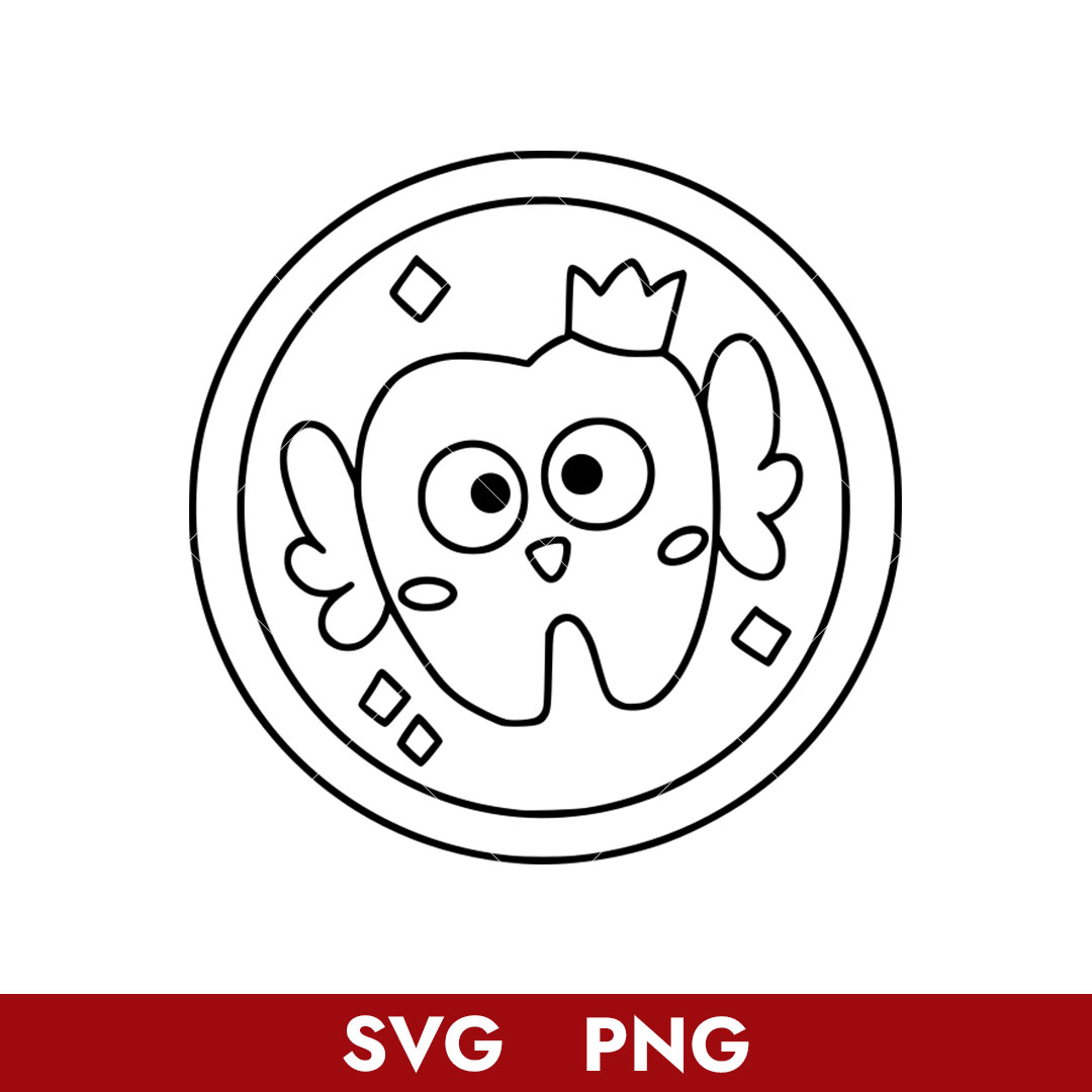 Tooth Fairy Sticker Outline Svg, Bluey Svg, Cartoon Svg, Png | Inspire ...