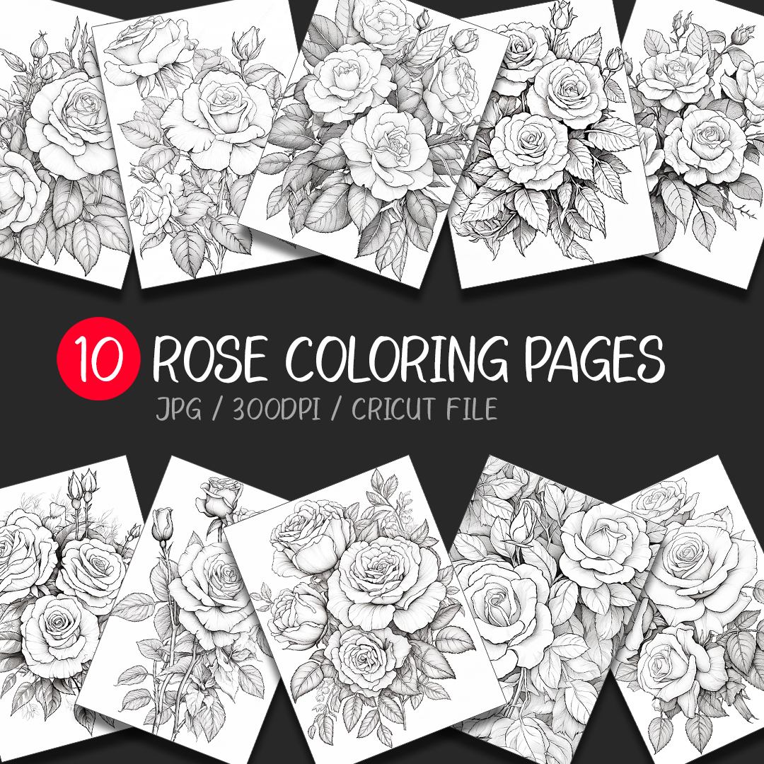 Rose Coloring Page | Coloring Book For Adult, Flower | Inspire Uplift