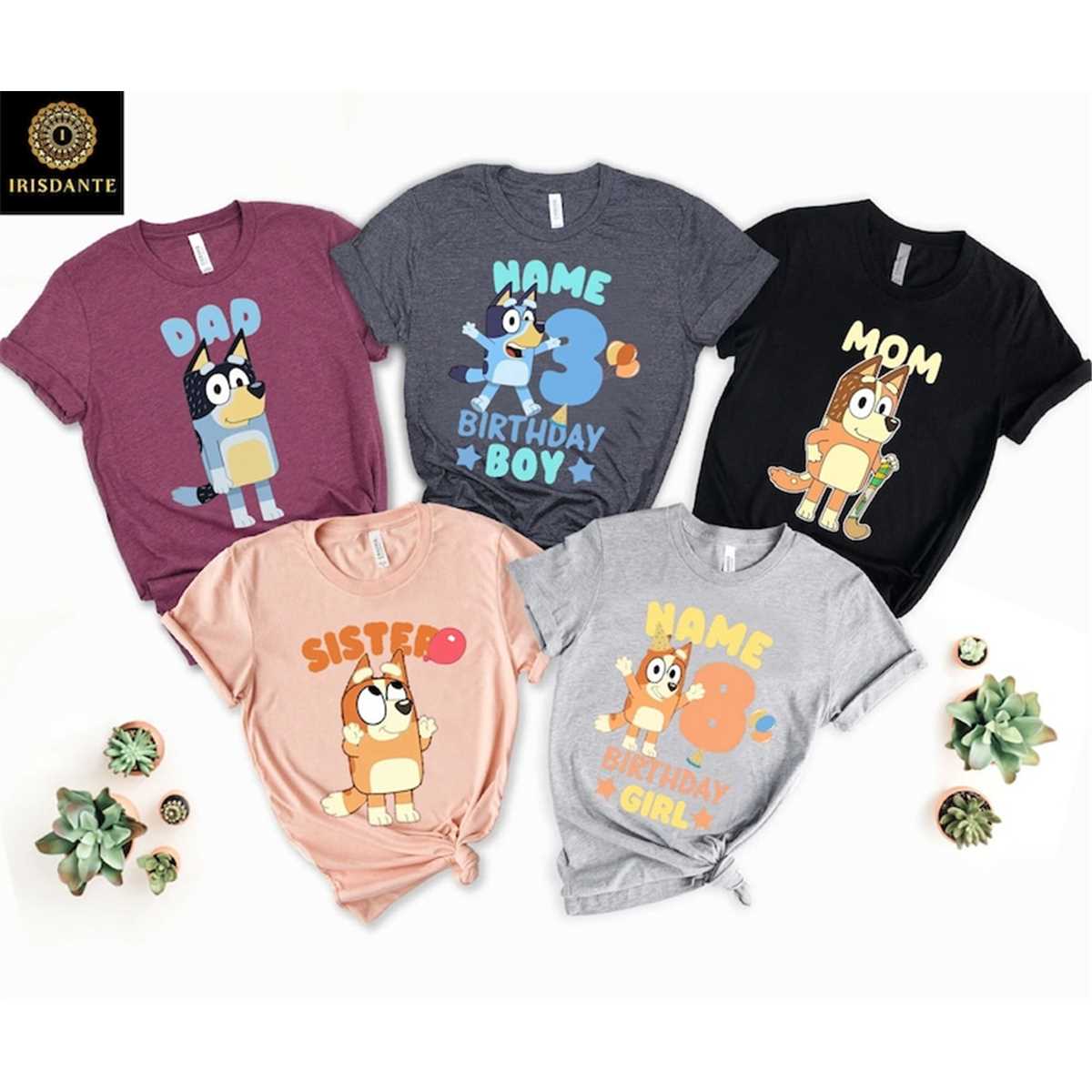 Personalized Bluey Birthday Boy Family Shirt, Custom Bluey B - Inspire ...