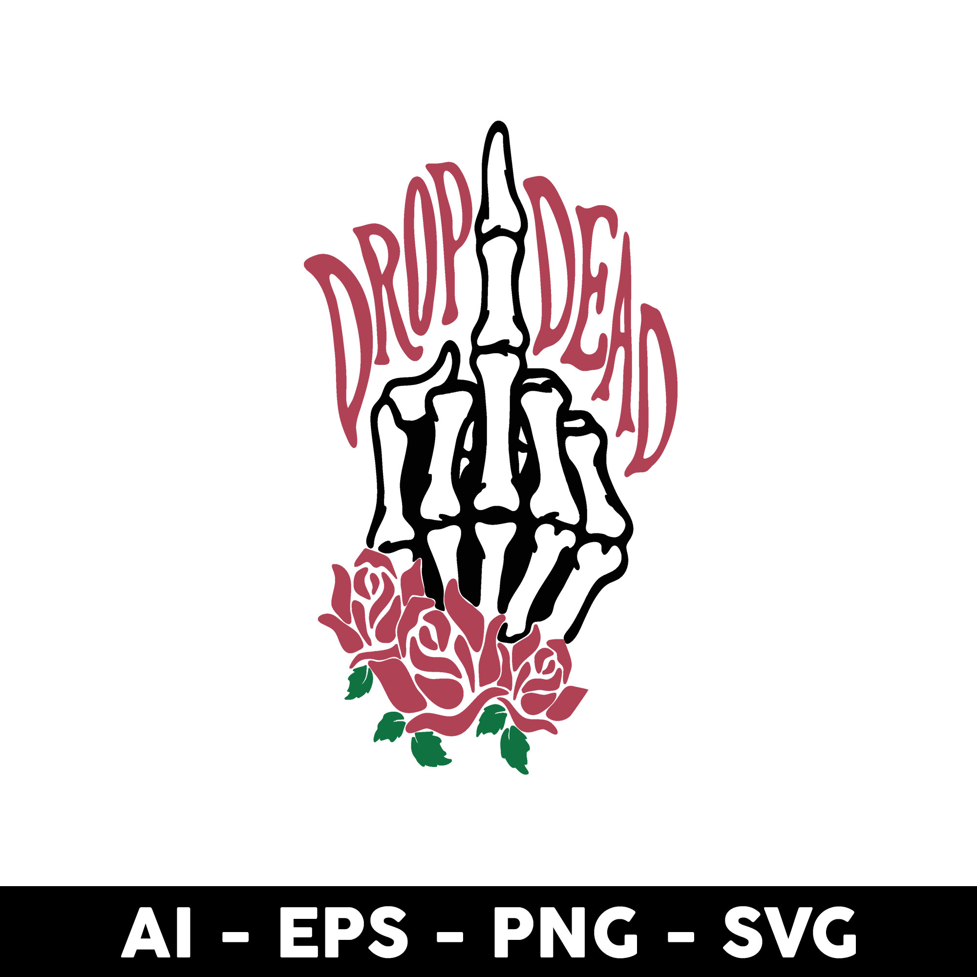 Drop Dead Svg ,Bones Middle Finger,Horror Svg,Halloween Svg, | Inspire ...