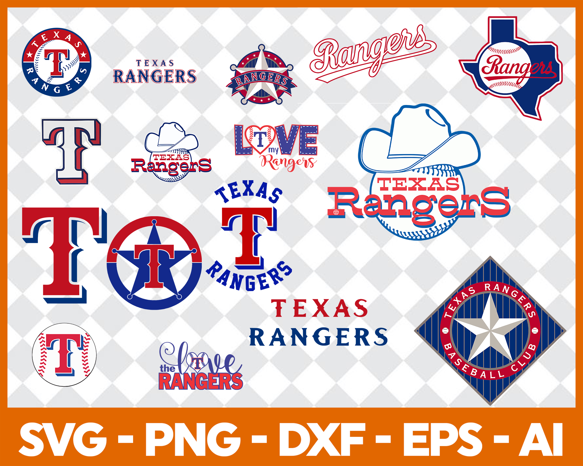 Texas Rangers SVG, PNG, DXF, EPS, AI, Rangers SVG, Texas Ran | Inspire ...