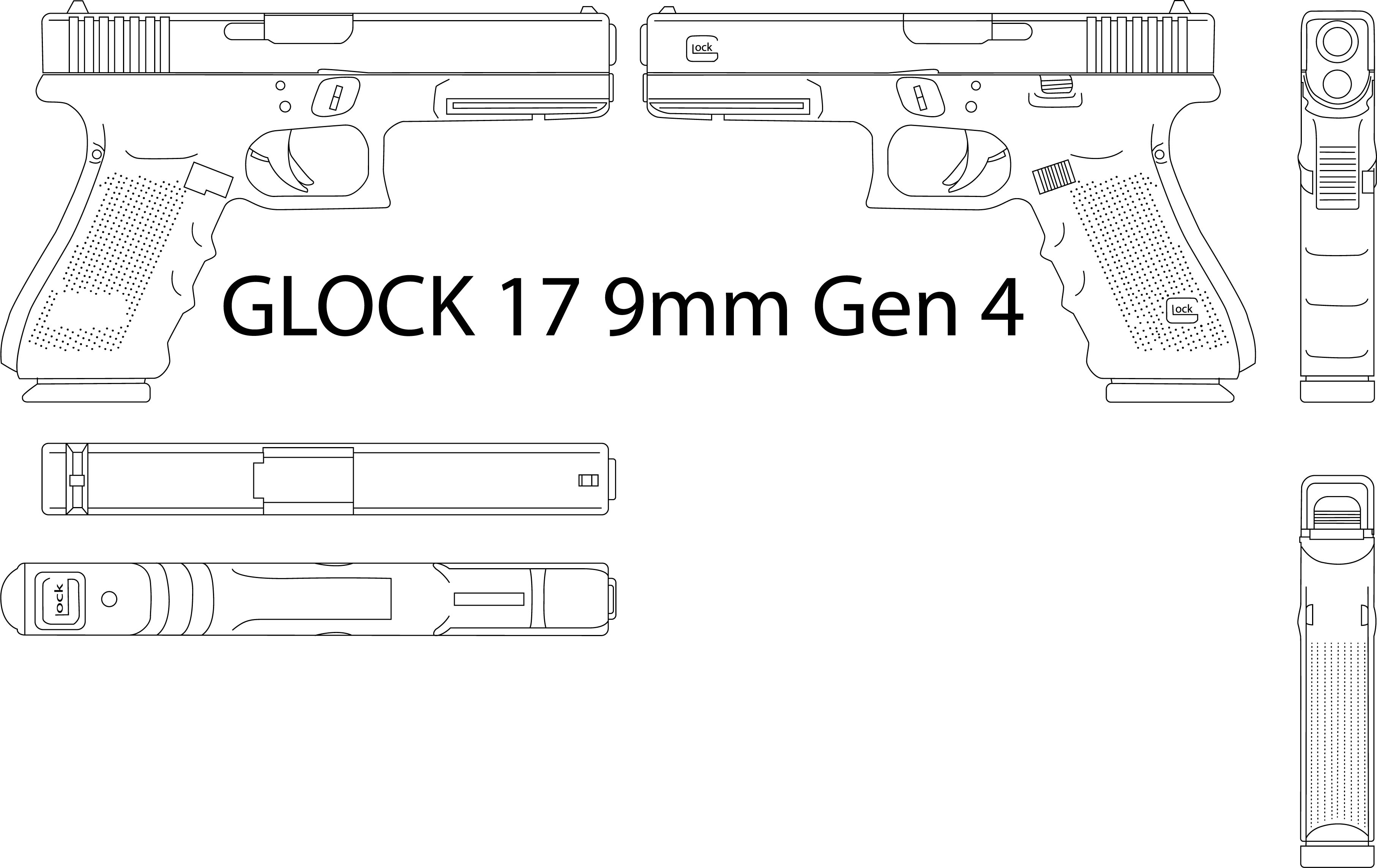 Glock 17 Vector TD 31 Gunslinger 10mm Pistol (Vector Art Remake) By