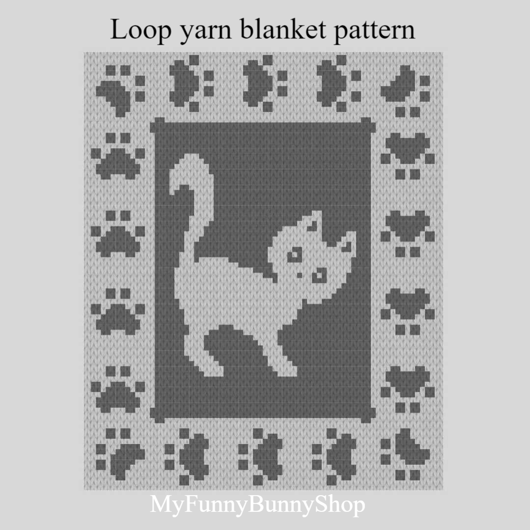 Loop yarn Cat blanket pattern PDF - Inspire Uplift