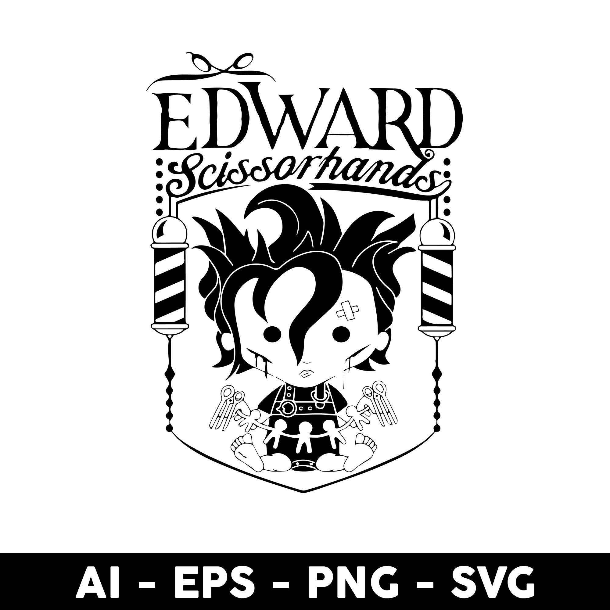 Chibi Edward Scissorhand Svg, Scissorhand Svg, Png Dxf Eps F - Inspire ...