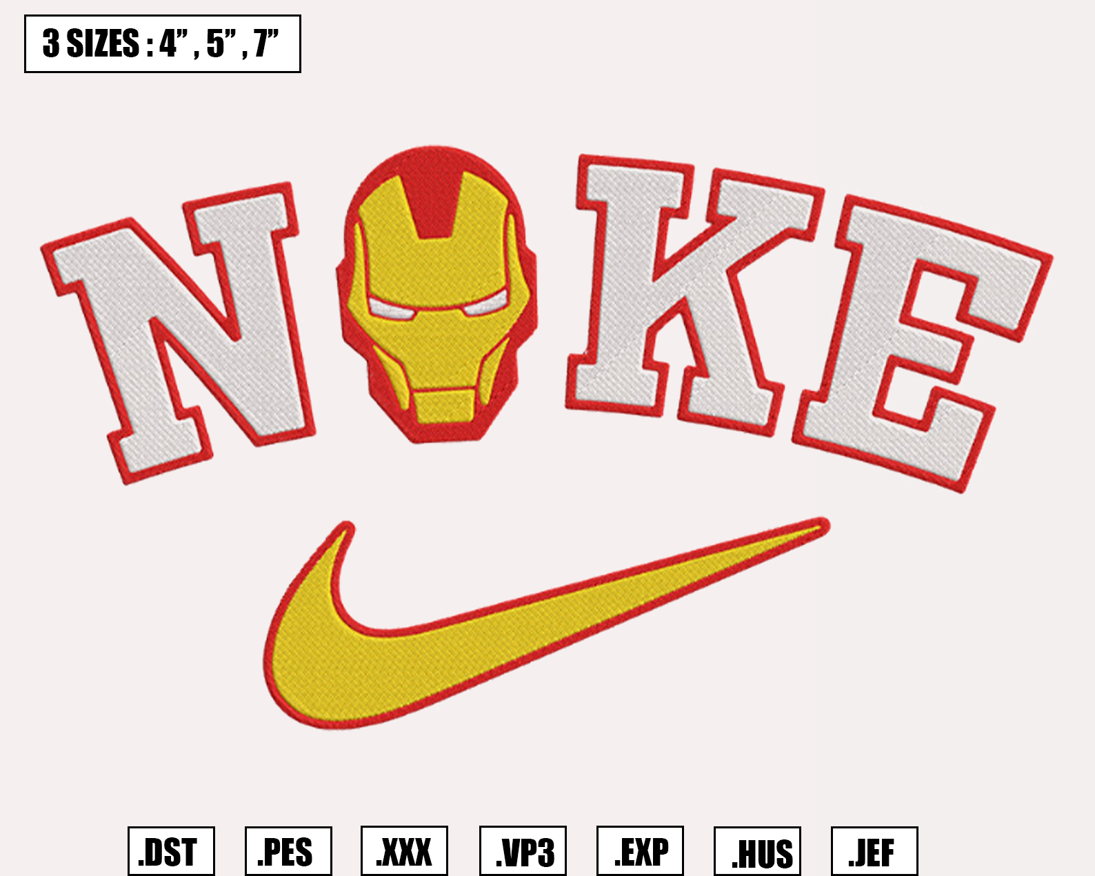 Iron Man Head x Nike Embroidery Designs File, Nike Machine E - Inspire ...