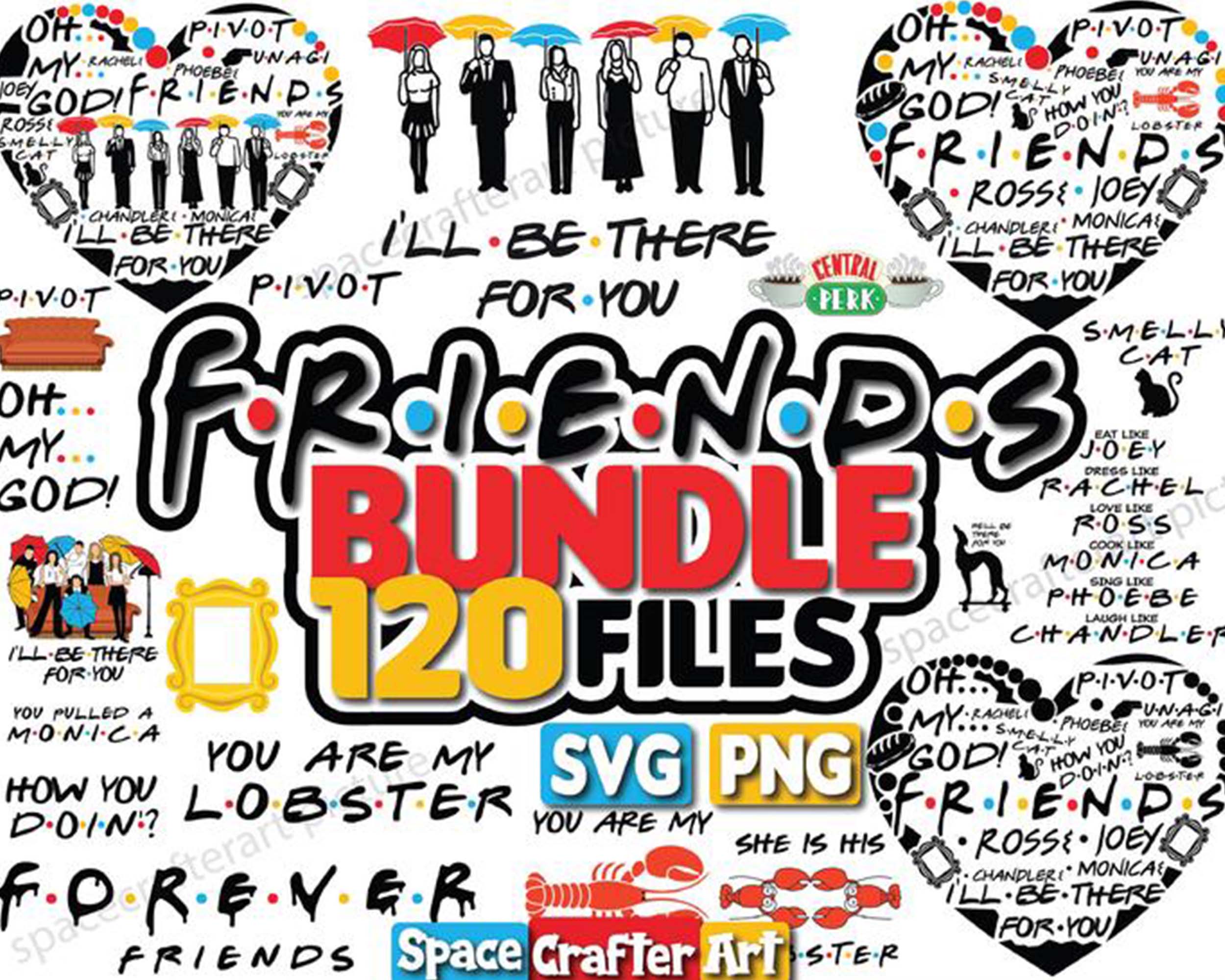 120 files Friends svg, Digital Download | Inspire Uplift