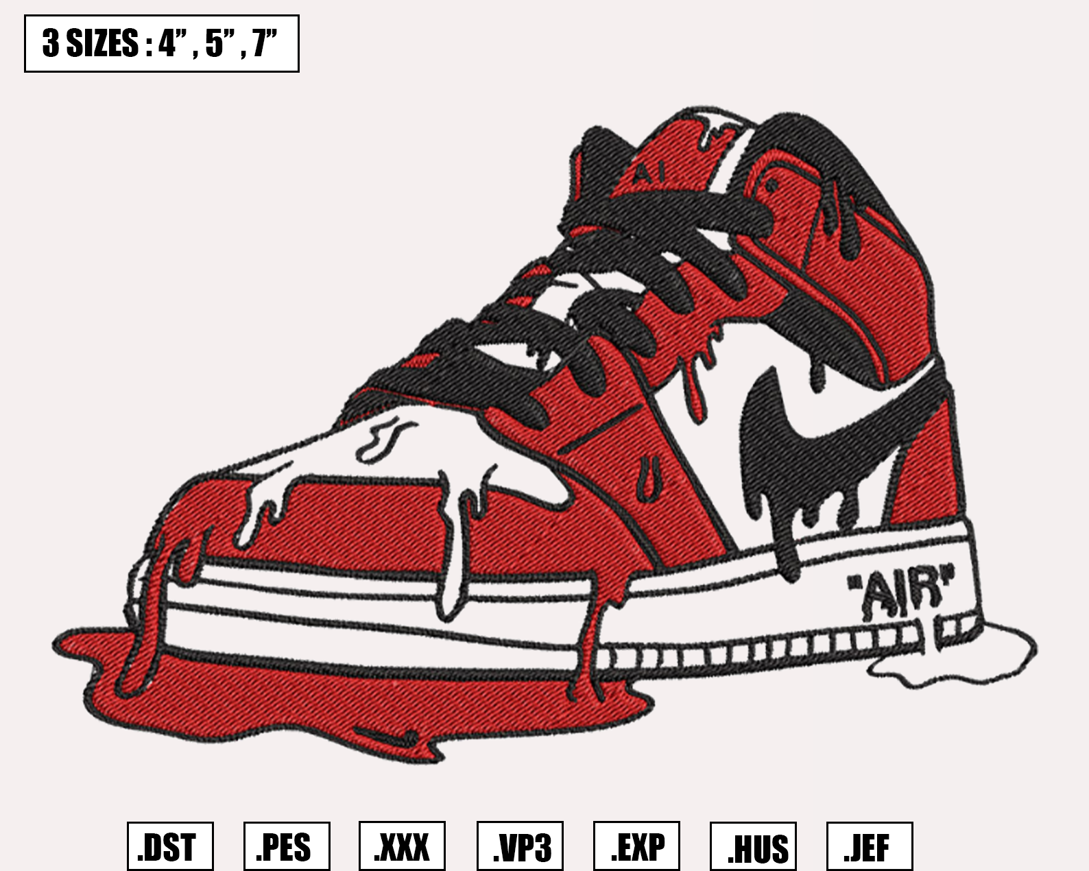 Nike Air Jordan Drip Embroidery Designs File, Nike Air Jorda | Inspire ...