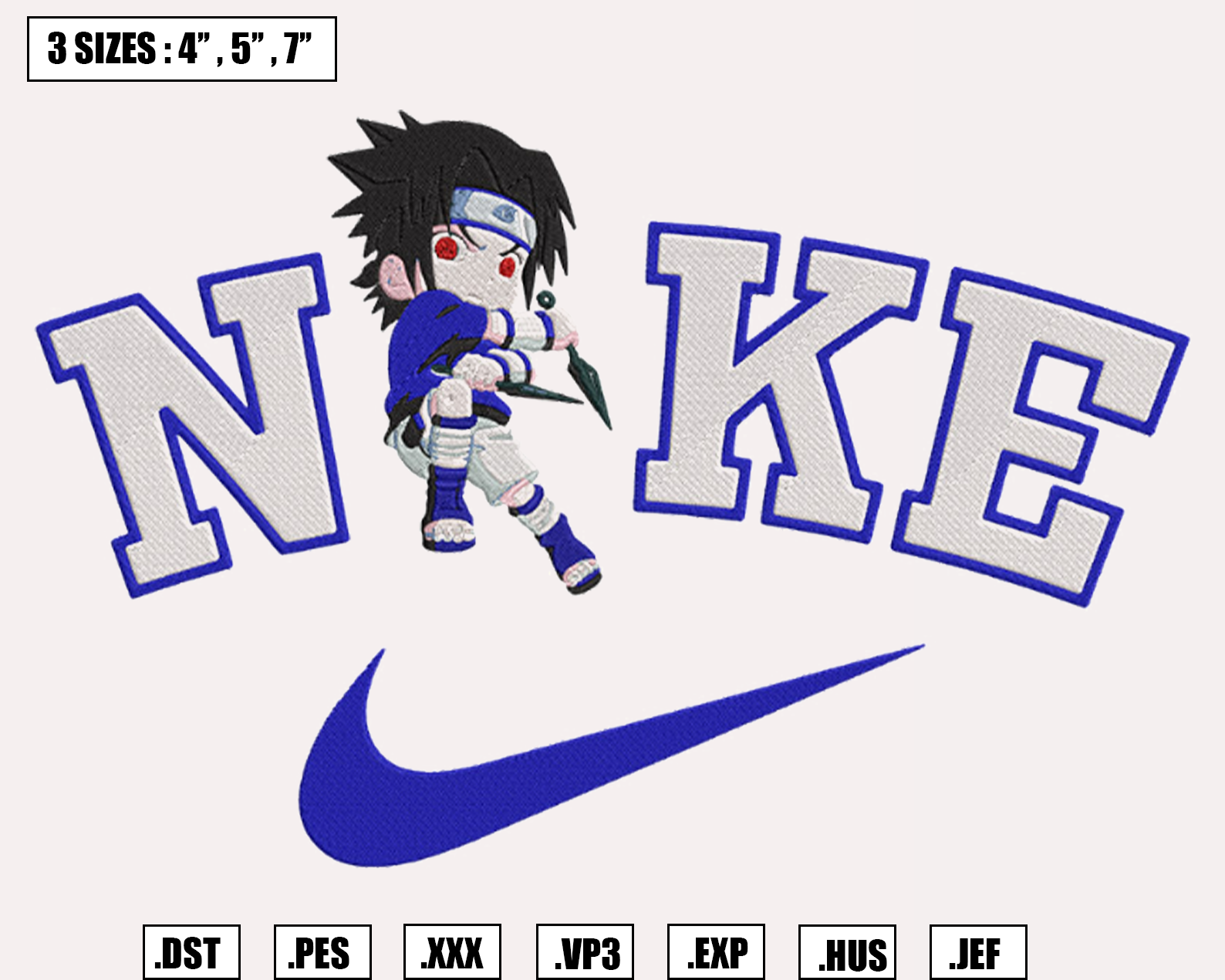 Nike Chibi Sasuke Sharingan Attack Embroidery Designs File, - Inspire ...
