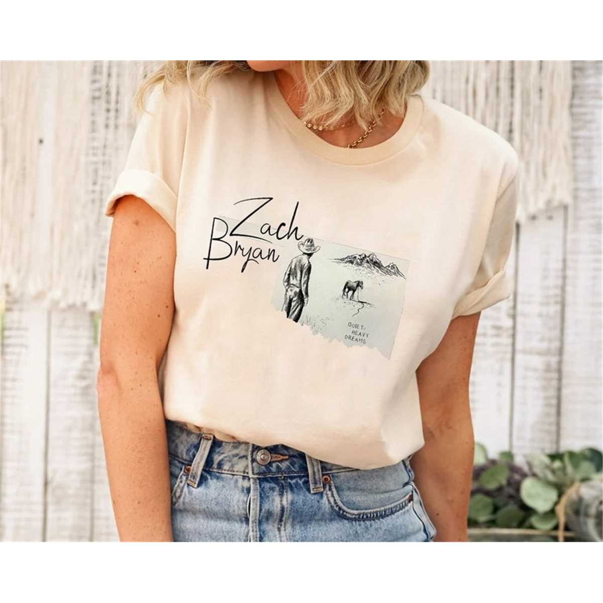 Vintage Zach Bryan Quiet Heavy Dreams Shirt, Bryan Fan Gift, - Inspire ...