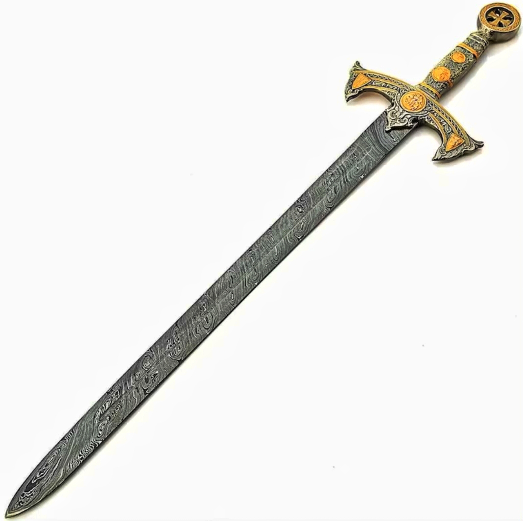 Knight Templar Sword Custom Handmade Damascus Sreel Templar - Inspire ...